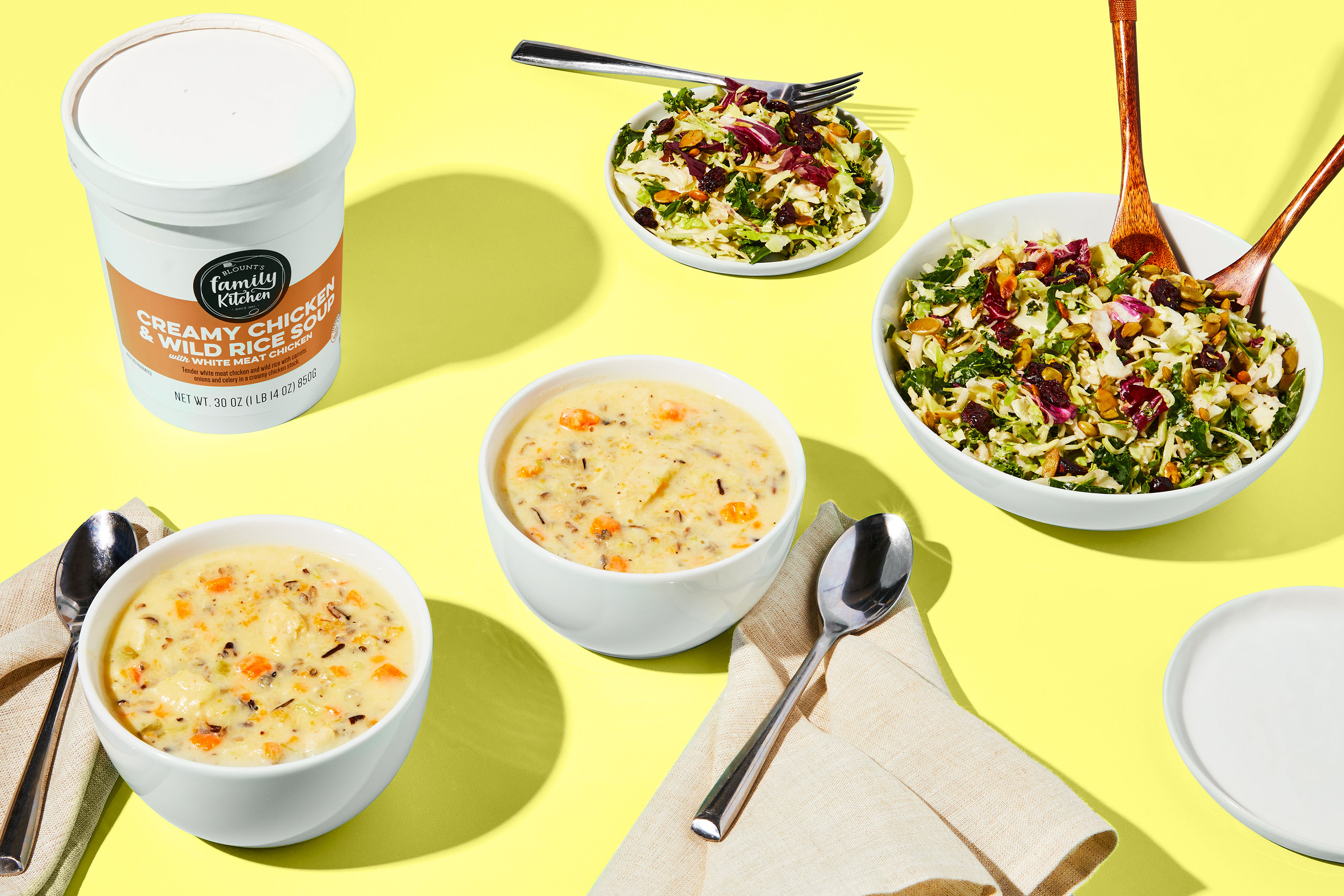 Creamy Chicken & Wild Rice Soup with Sweet Kale Salad Recipe | HelloFresh