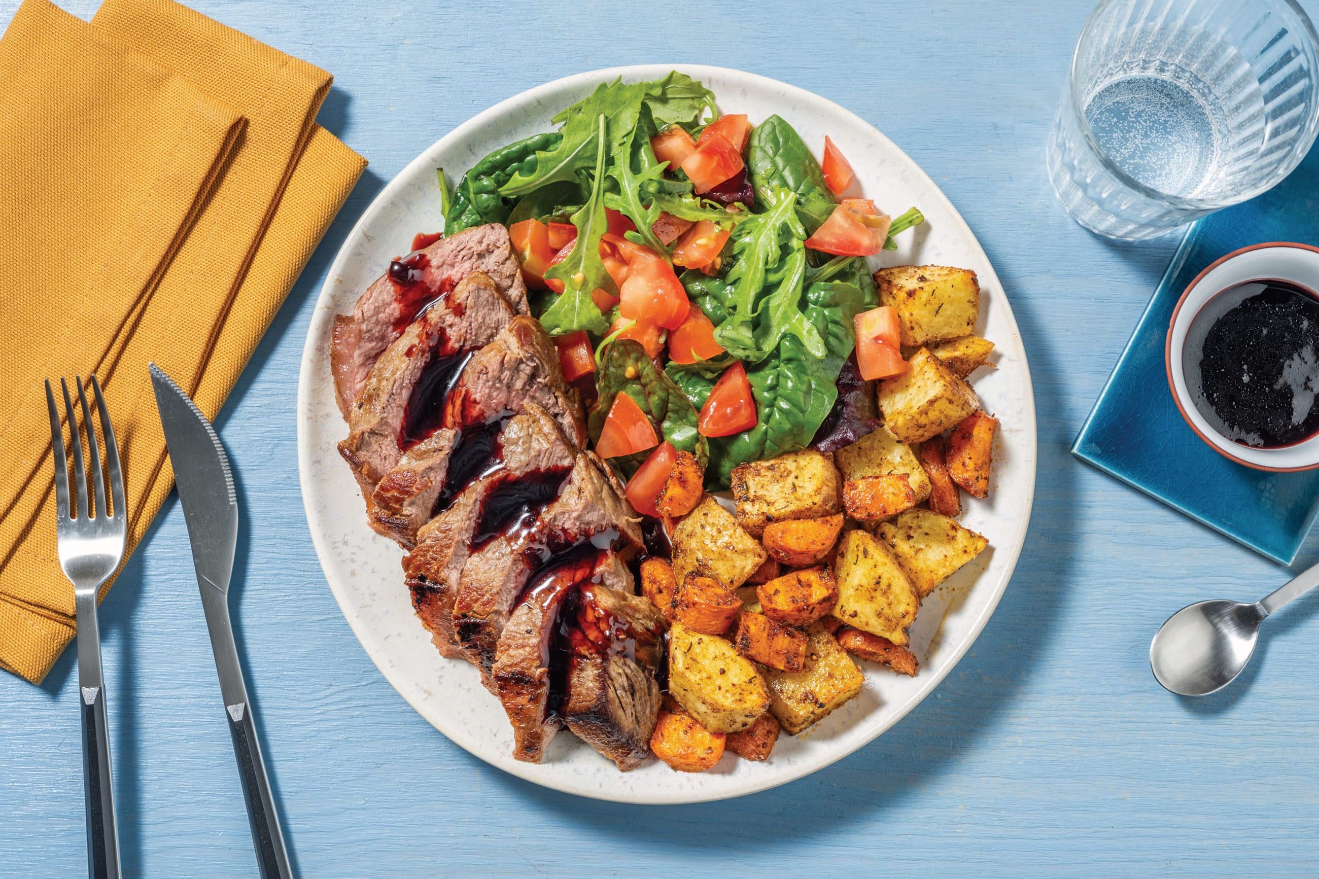 Cherry-Glazed Haloumi & Spiced Roast Veggies Recipe | HelloFresh