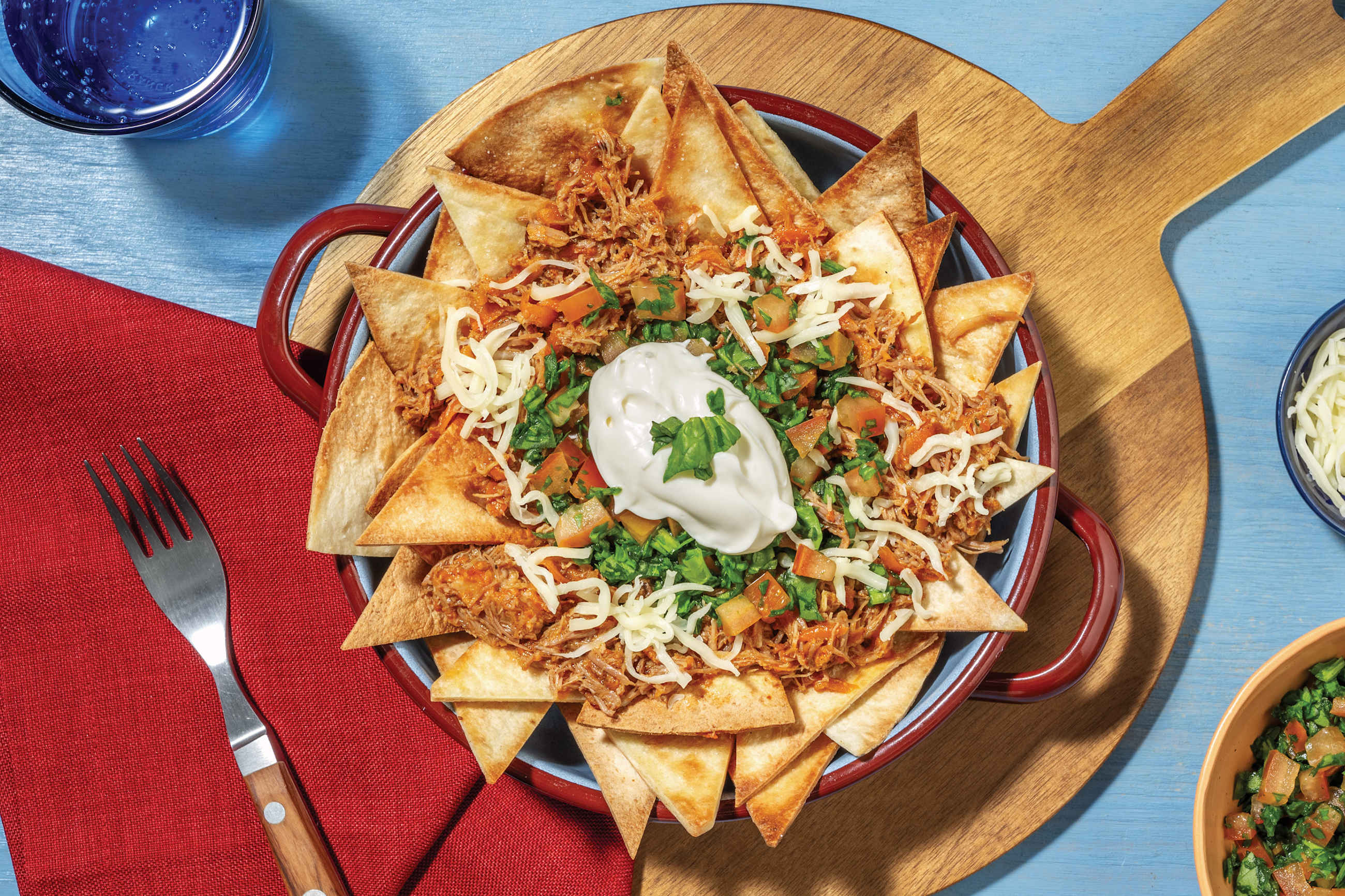 American Pulled Pork & Bacon Loaded Nacho Chips Recipe | HelloFresh