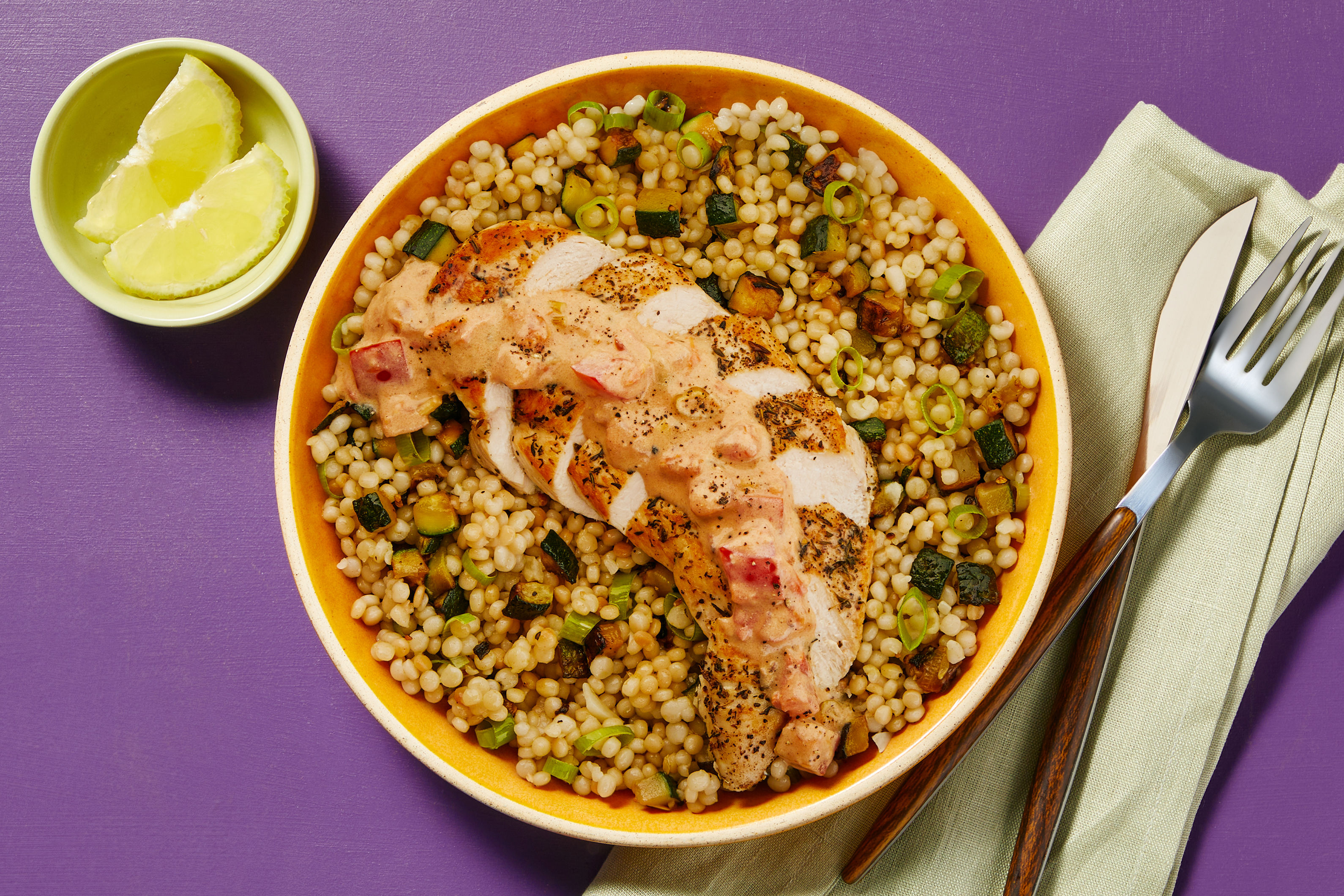 Chicken Thyme with Zucchini Couscous Recipe | HelloFresh