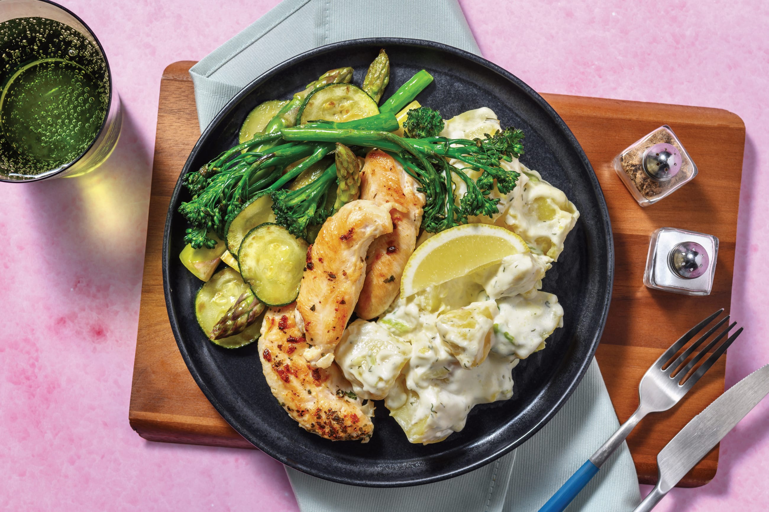 Zesty Honey Chicken Strips & Garlicky Veggies Recipe | HelloFresh