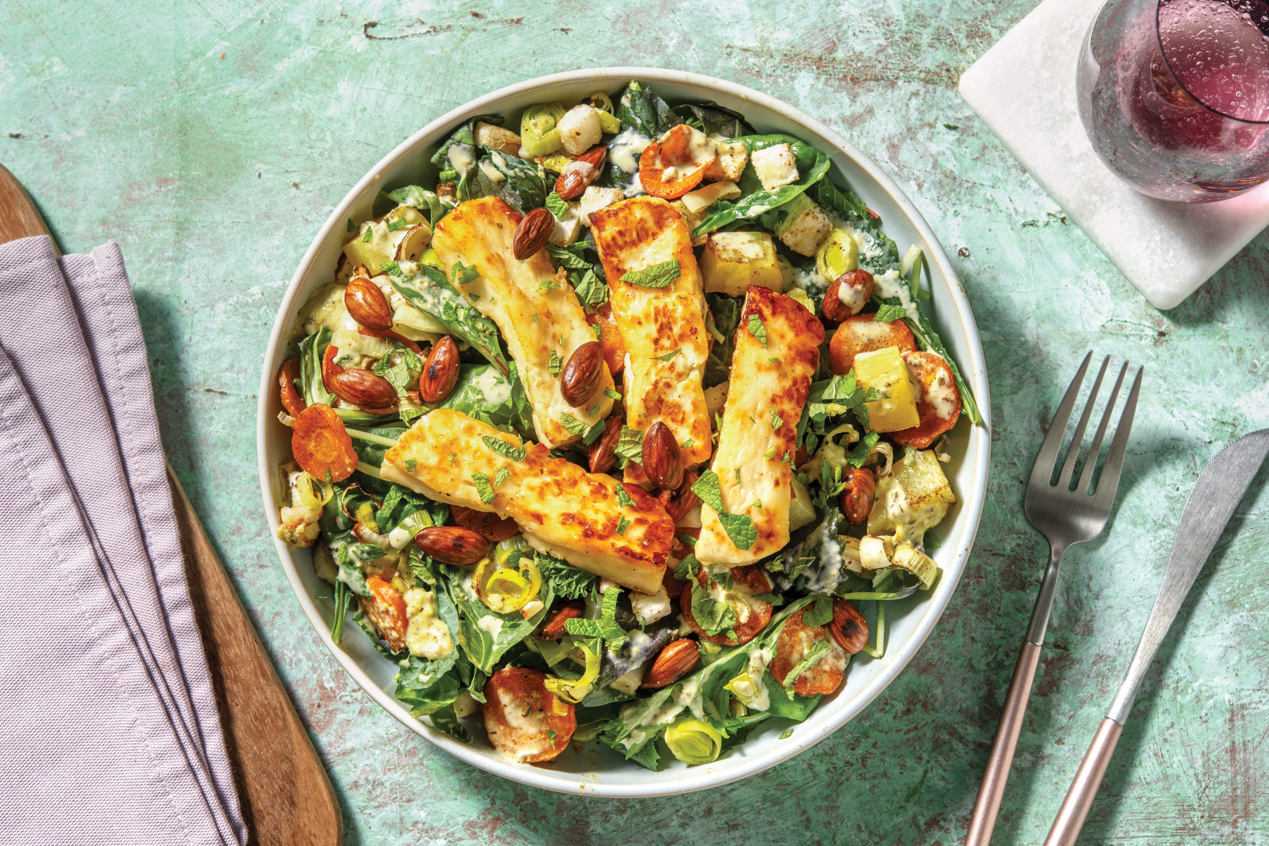 Sticky Halloumi & Roast Veggie Salad Recipe | HelloFresh