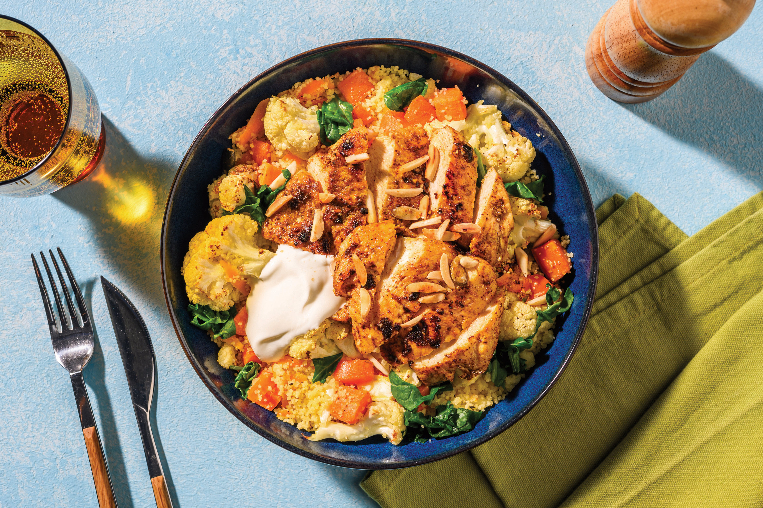 Quick Mild Indian Chicken & Roast Veggie Couscous Recipe | HelloFresh
