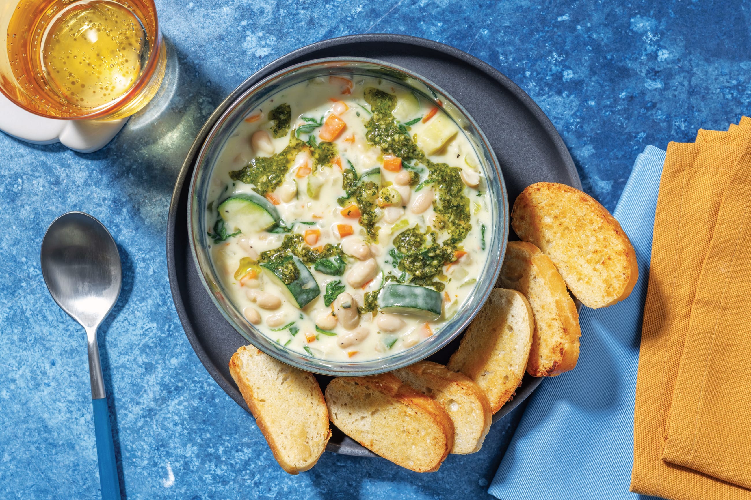 Herby Plant-Based Crumbed Chick'n, Veggie & Pesto Stew Recipe | HelloFresh