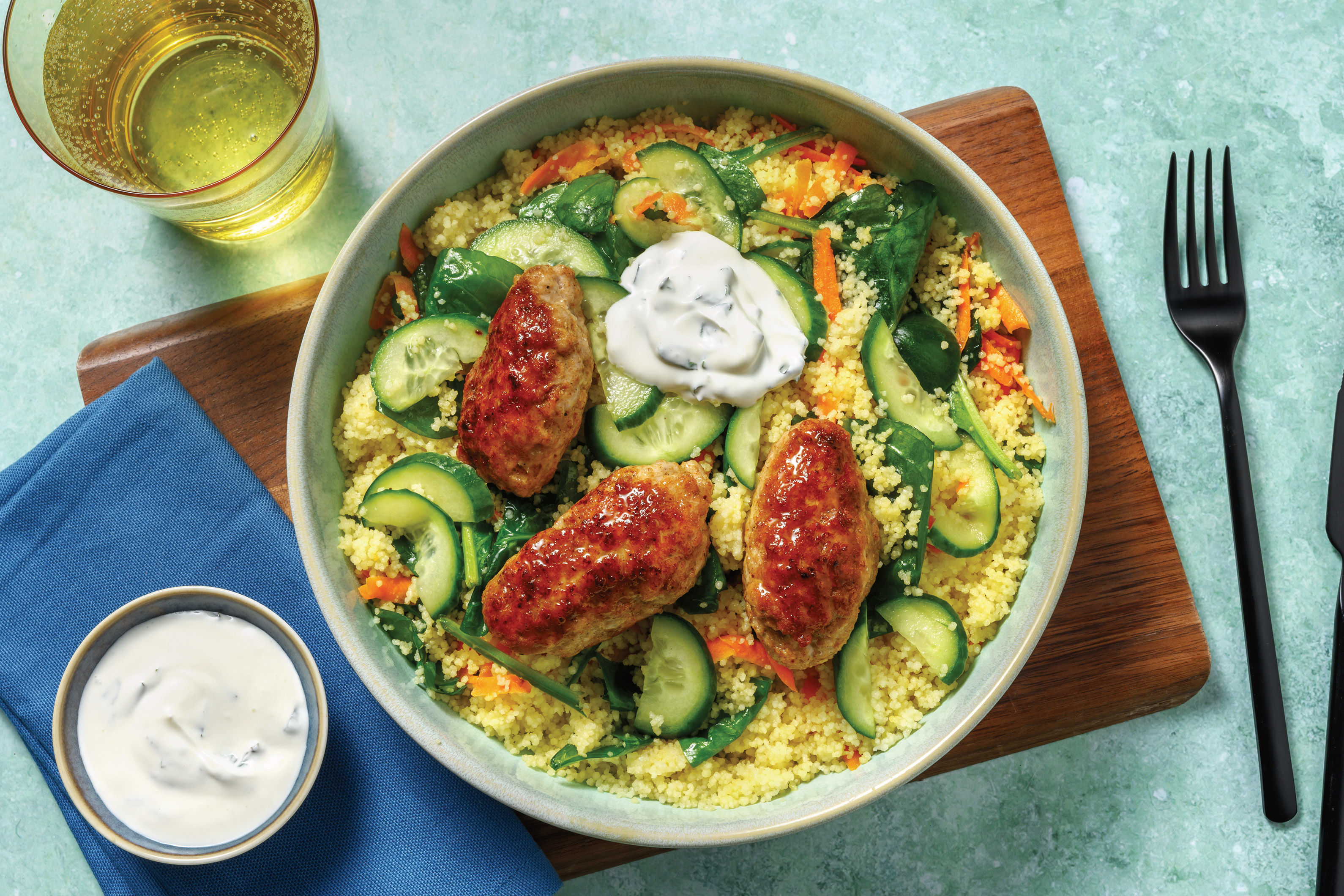 Middle Eastern Lamb Kofta Couscous Bowl Recipe | HelloFresh