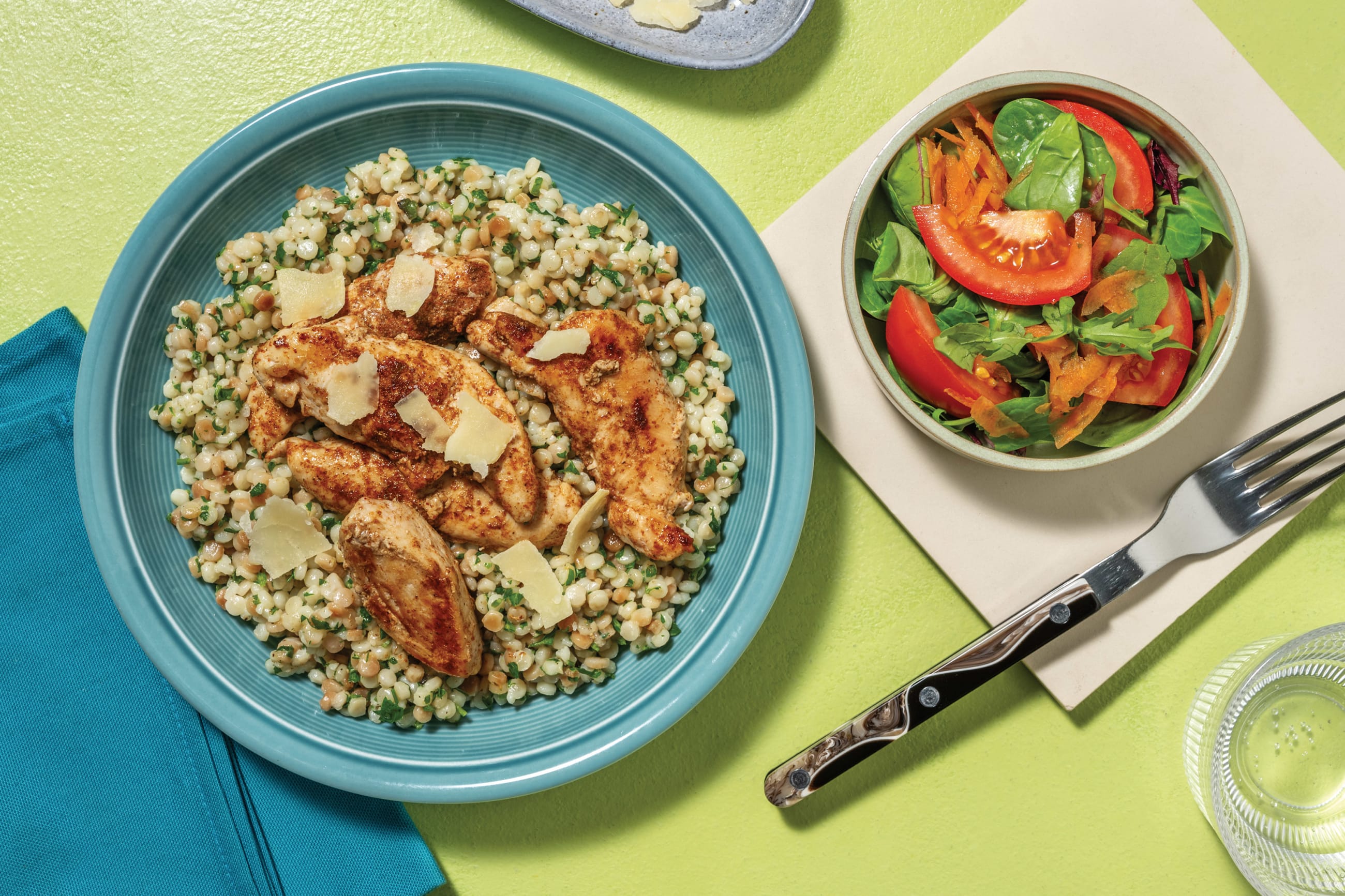 Aussie Chicken & Creamy Double Parmesan Pearl Couscous Recipe | HelloFresh