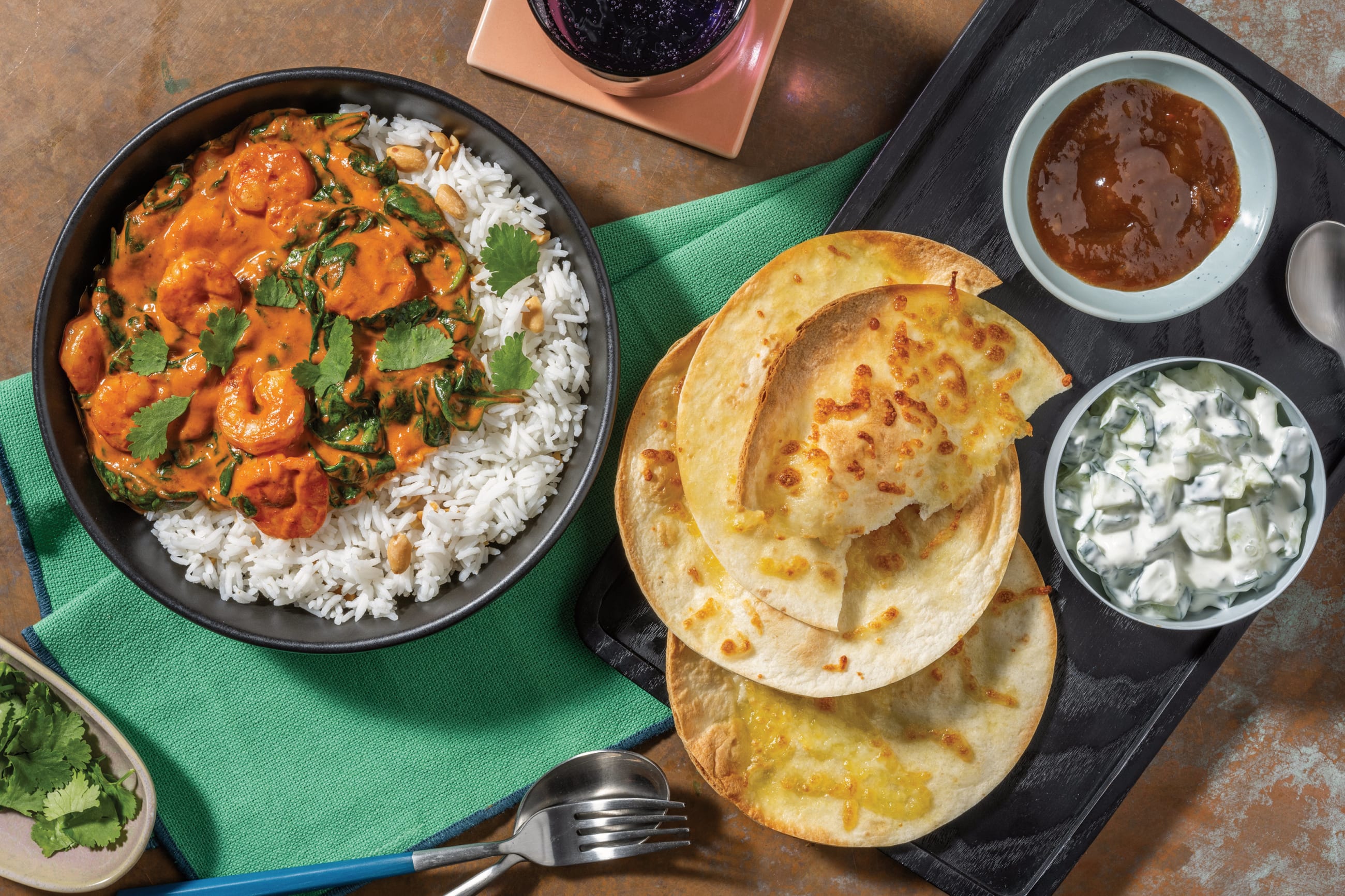 Haloumi Masala Curry & Cheesy Tortillas Recipe | HelloFresh