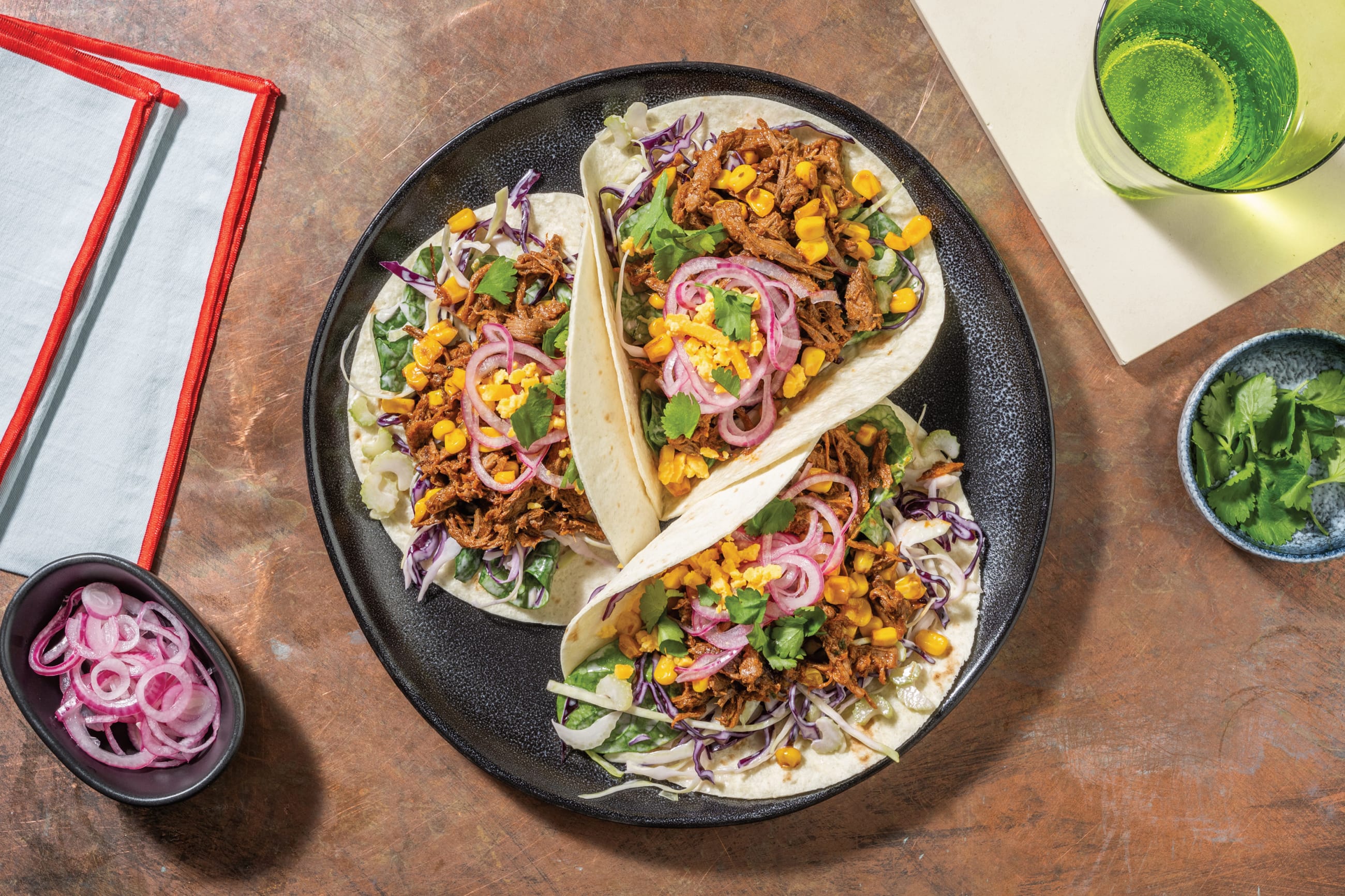 BBQ Beef Brisket & Haloumi Street-Style Tacos Recipe | HelloFresh