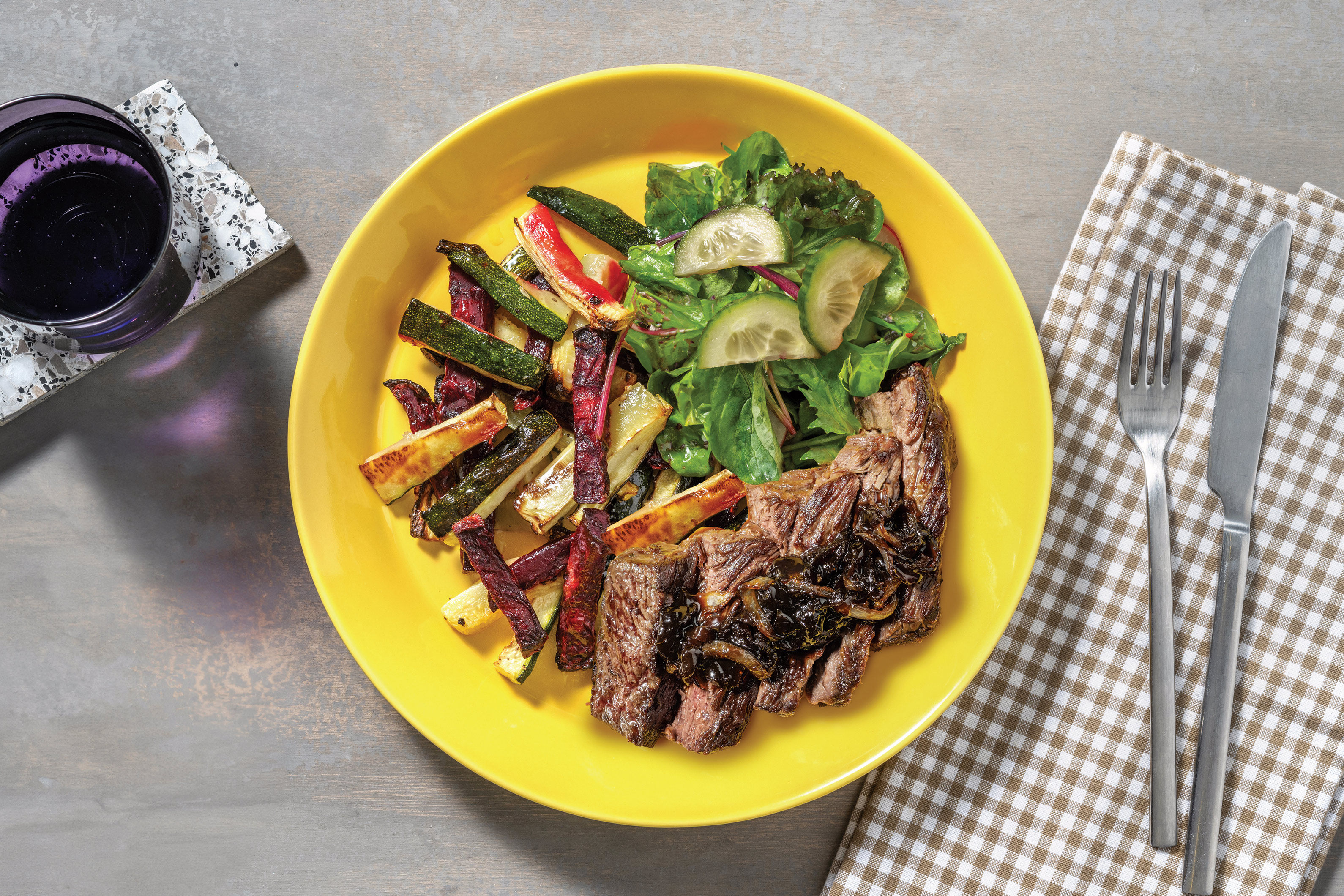 Herby Seared Steak & Veggie Fries Recipe | HelloFresh