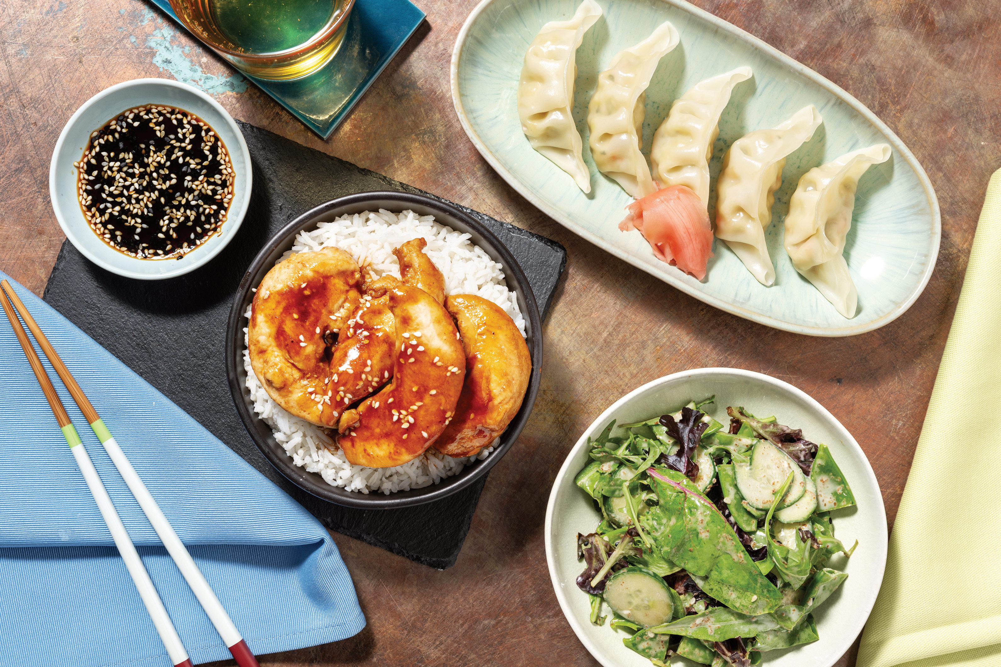 Oyster Sauce Chicken & Vegetable Gyoza Bento Recipe | HelloFresh