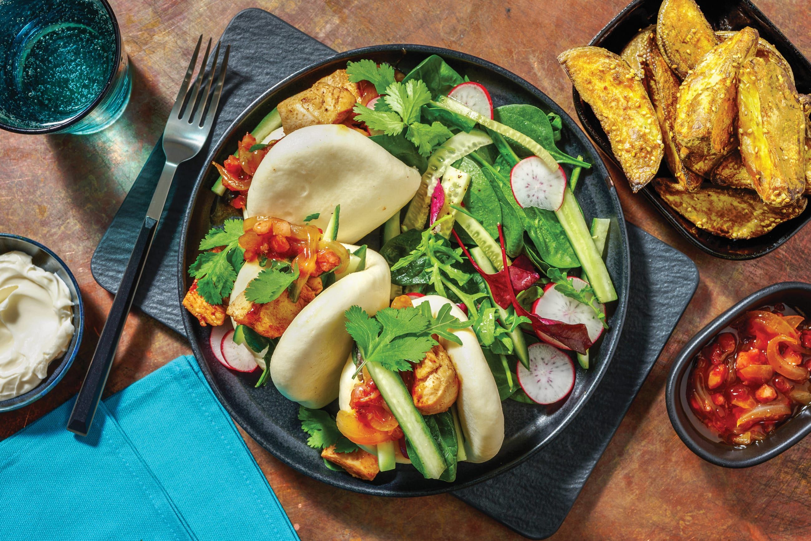 Sweet-Soy Chicken & Bacon Jam Bao Buns Recipe | HelloFresh