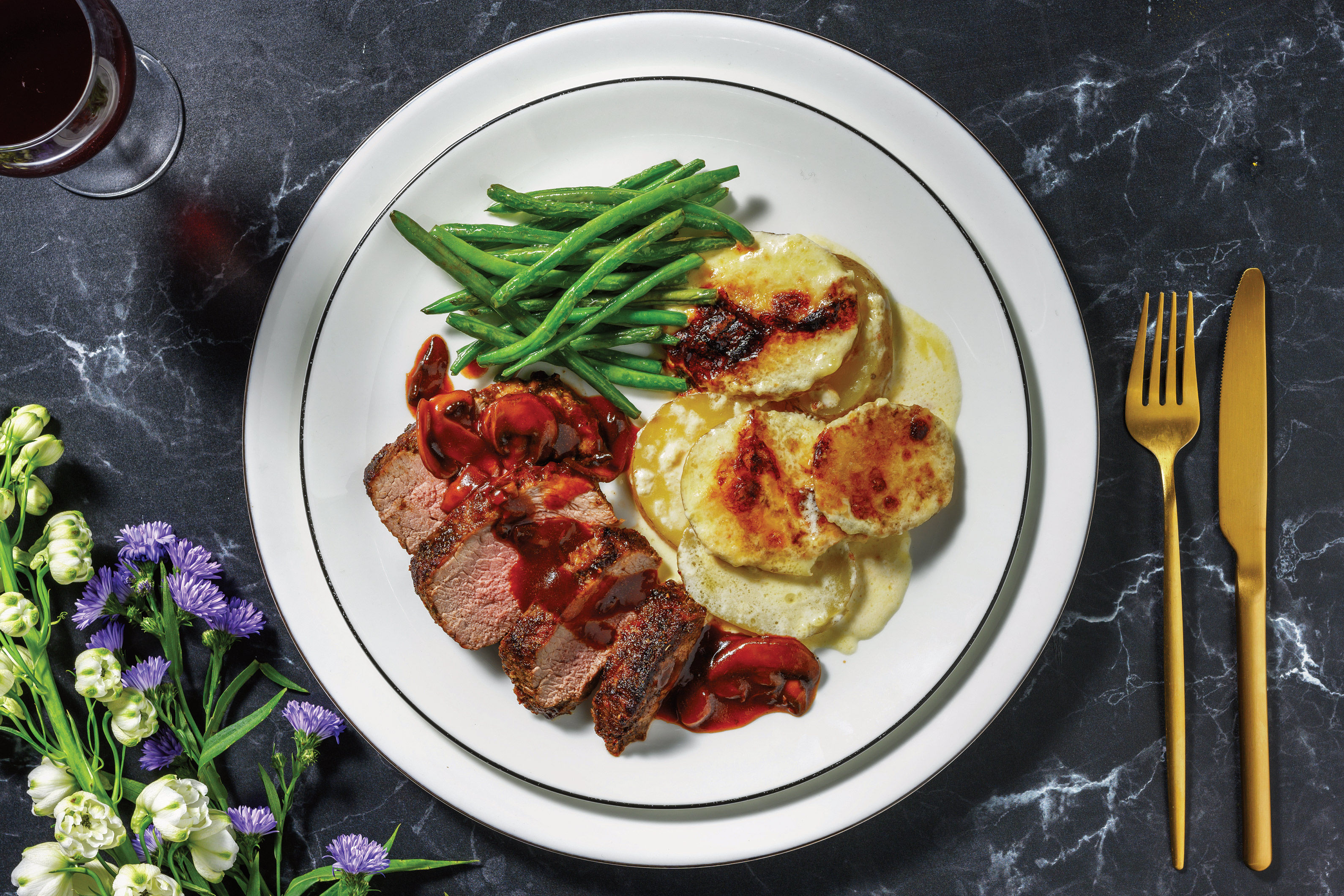 Tender Lamb Rump & Mushroom Red Wine Sauce Recipe | HelloFresh