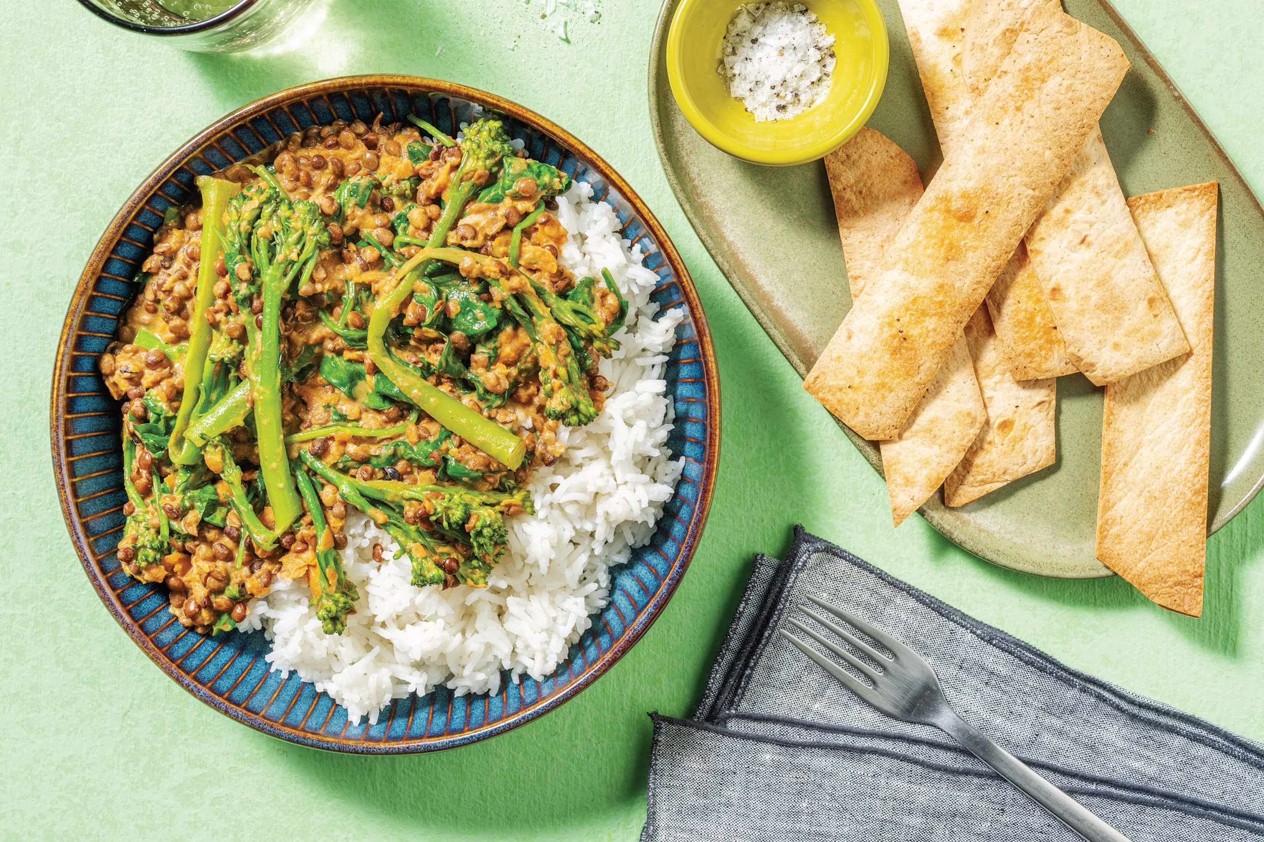 Indian Coconut Lentils & Garlic Rice Recipe | HelloFresh