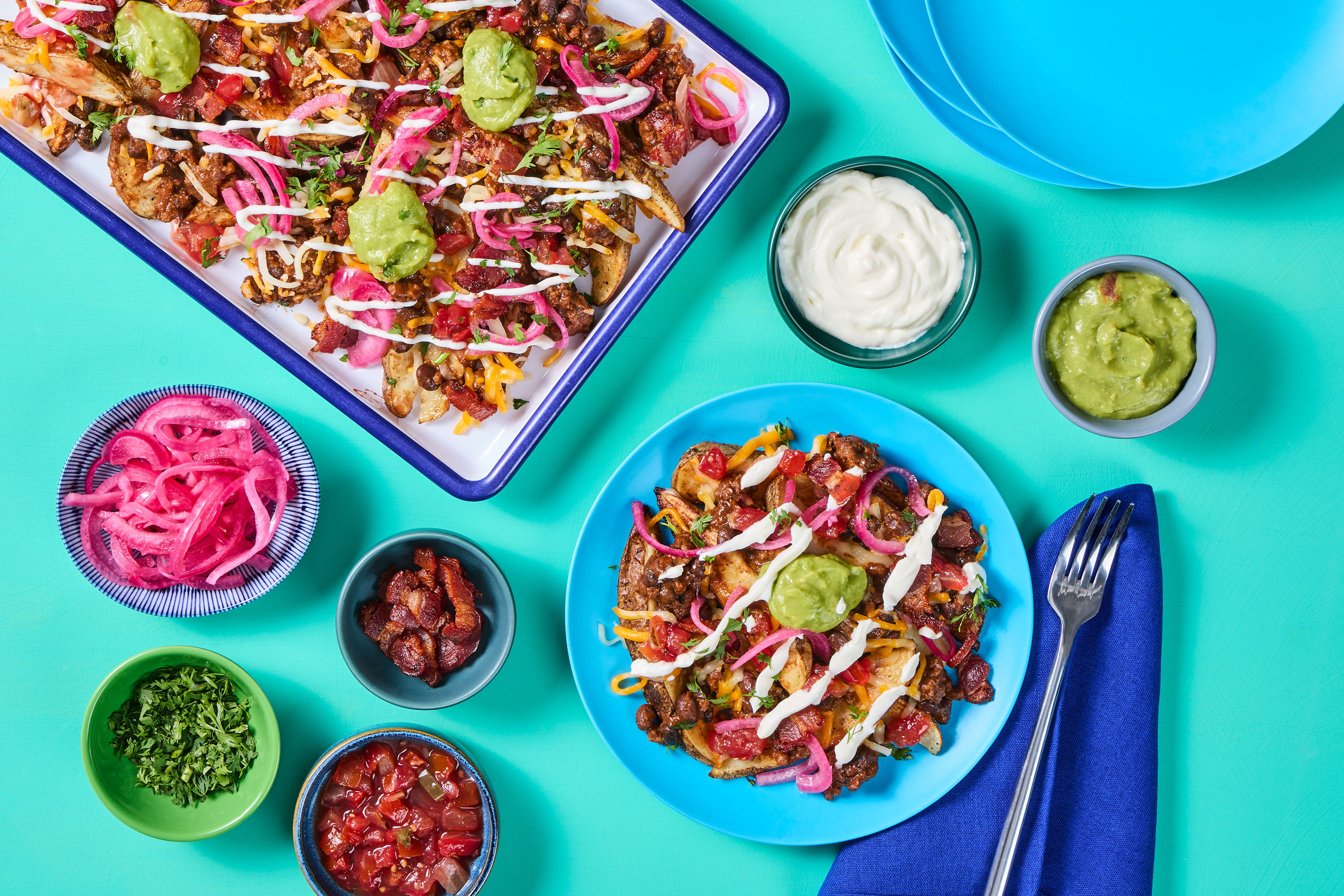Fully Loaded Chili & Bacon Potato Nachos Recipe | HelloFresh