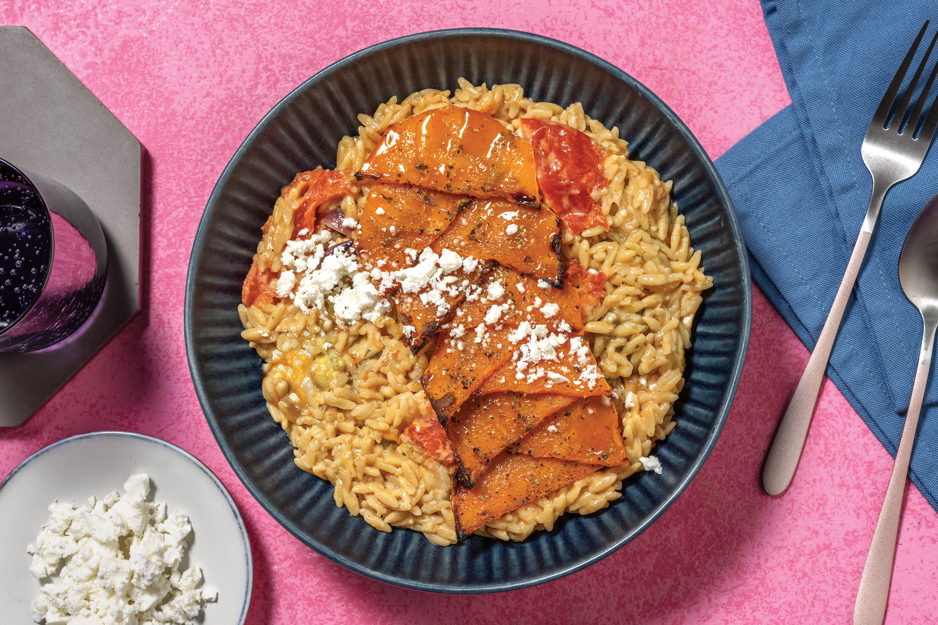 Honey Roasted Pumpkin & Creamy Leek Risoni Recipe | HelloFresh