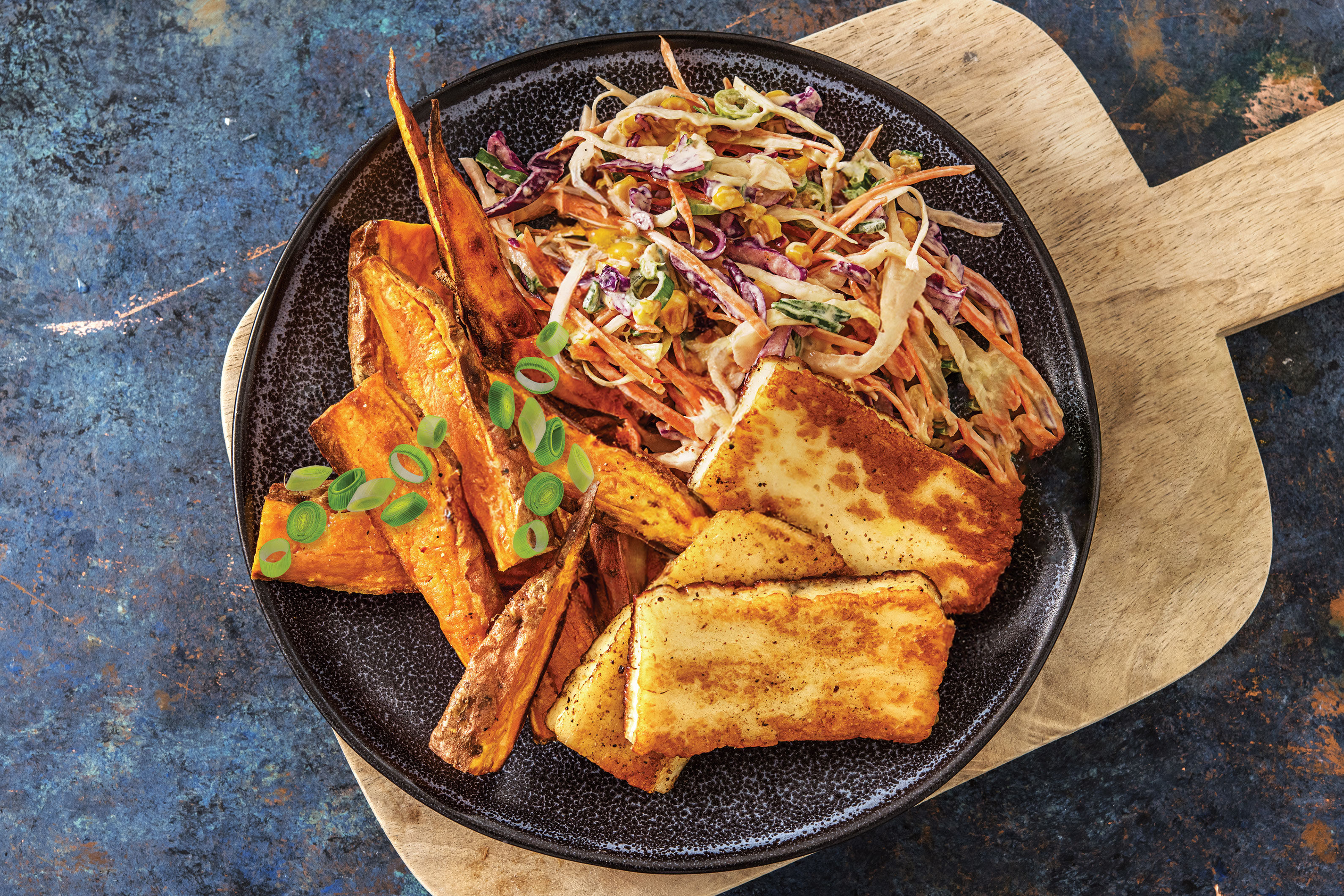 Pan-Fried Honey Garlic Chicken & Haloumi Recipe | HelloFresh