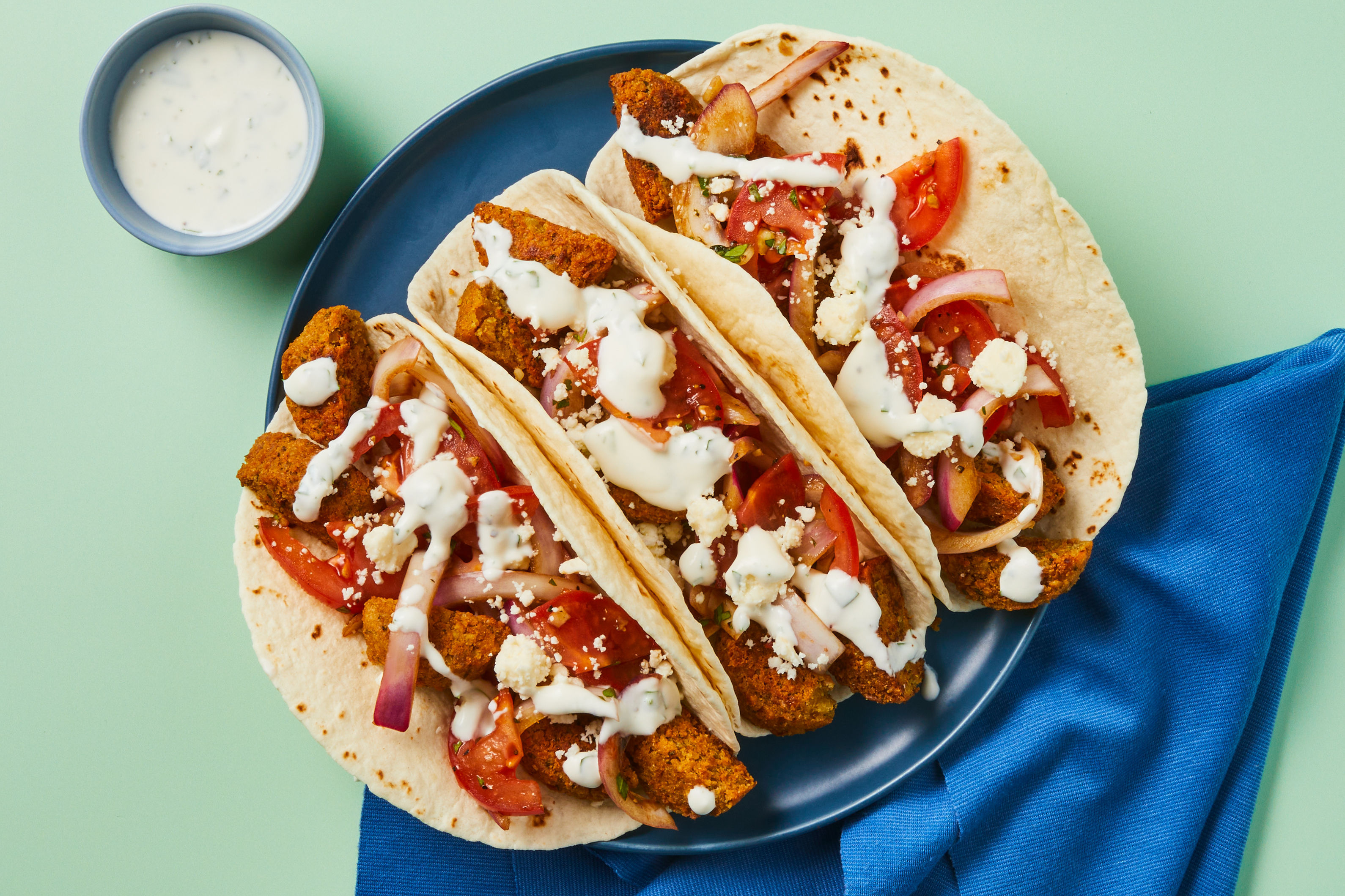 Crispy Falafel & Feta Tacos Recipe | HelloFresh