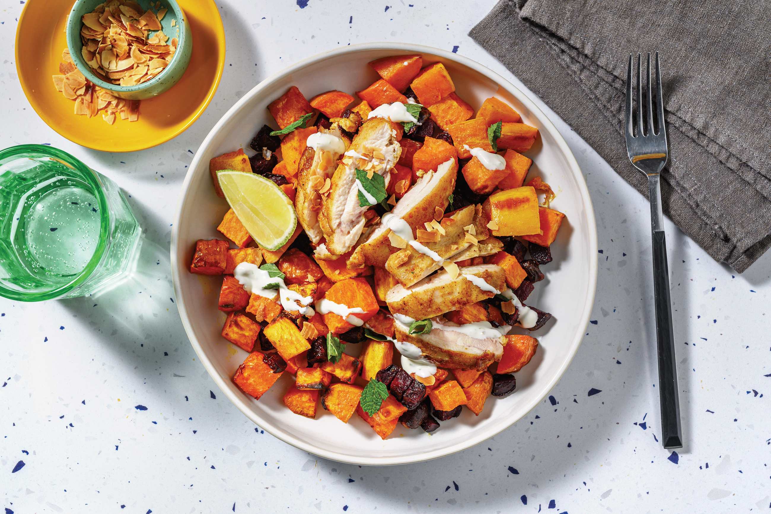 Sambal Chicken, Halloumi & Roast Veggie Toss Recipe | HelloFresh