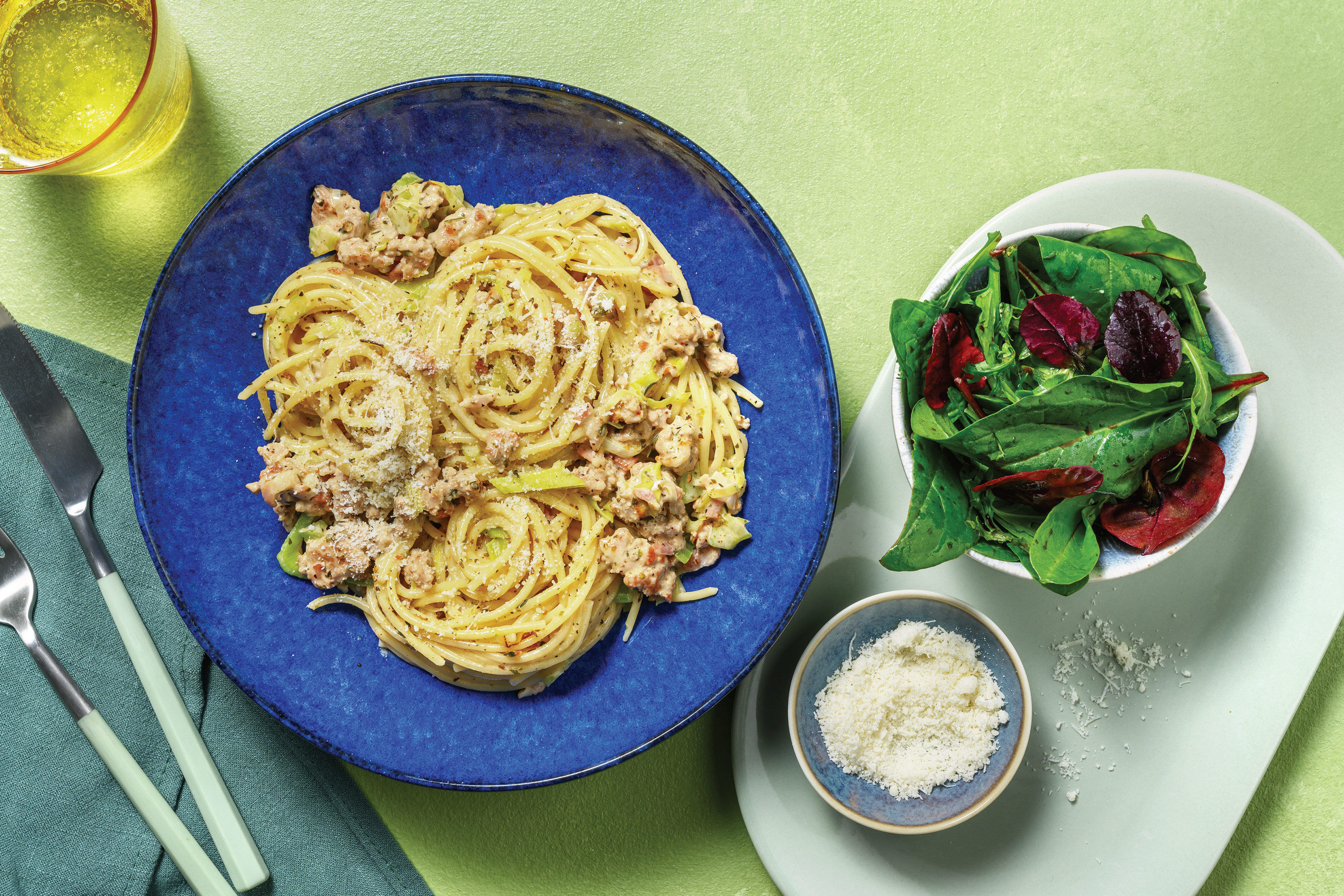 Creamy Pork & Bacon Spaghetti Recipe | HelloFresh
