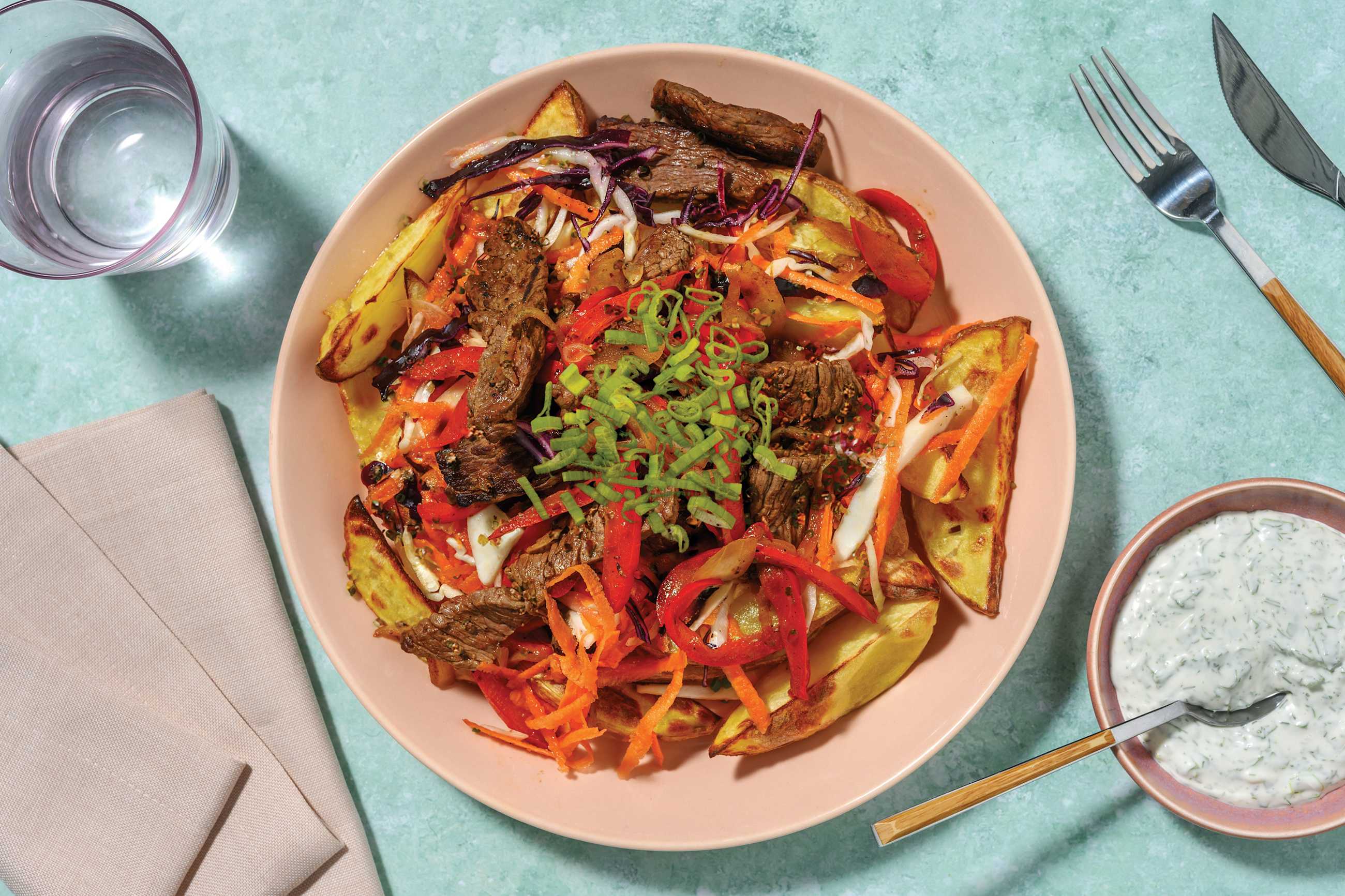 American Beef & Capsicum Loaded Wedges Recipe | HelloFresh