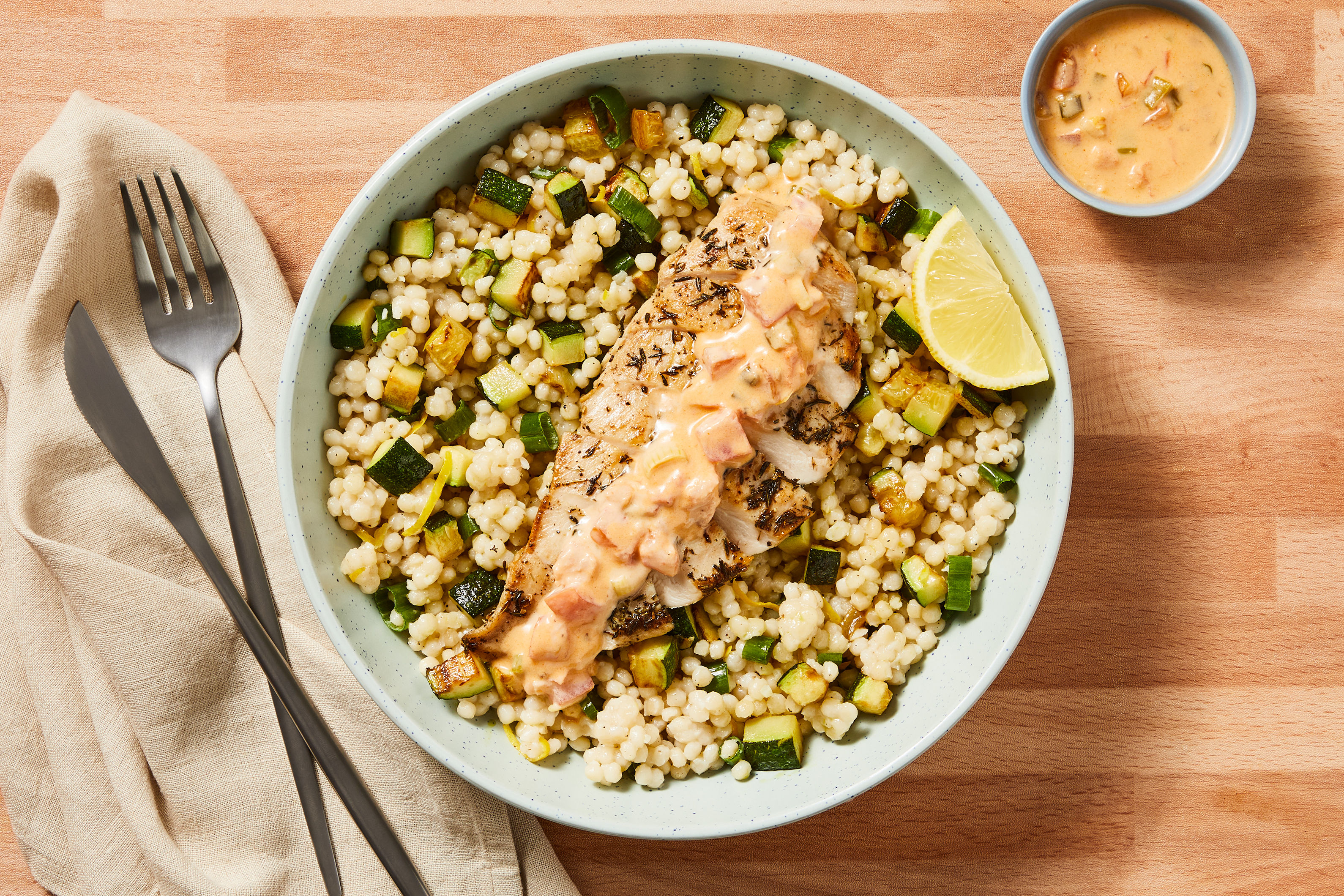 Chicken Thyme with Asparagus Couscous Recipe | HelloFresh