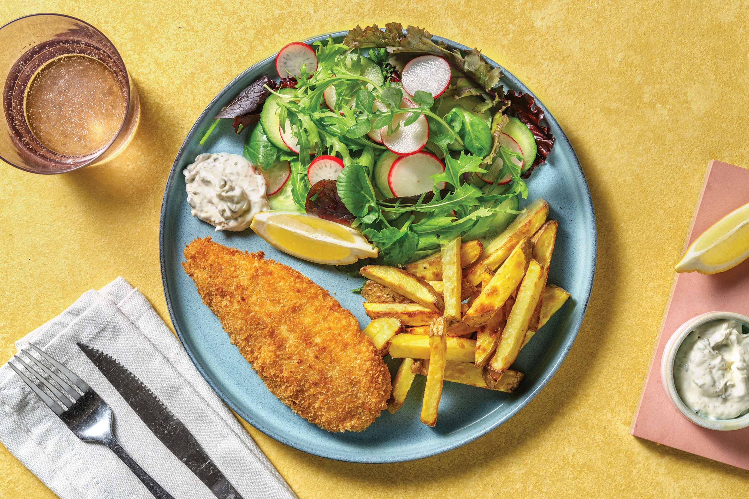 Classic Crumbed Fish, Halloumi & Chips Recipe | HelloFresh