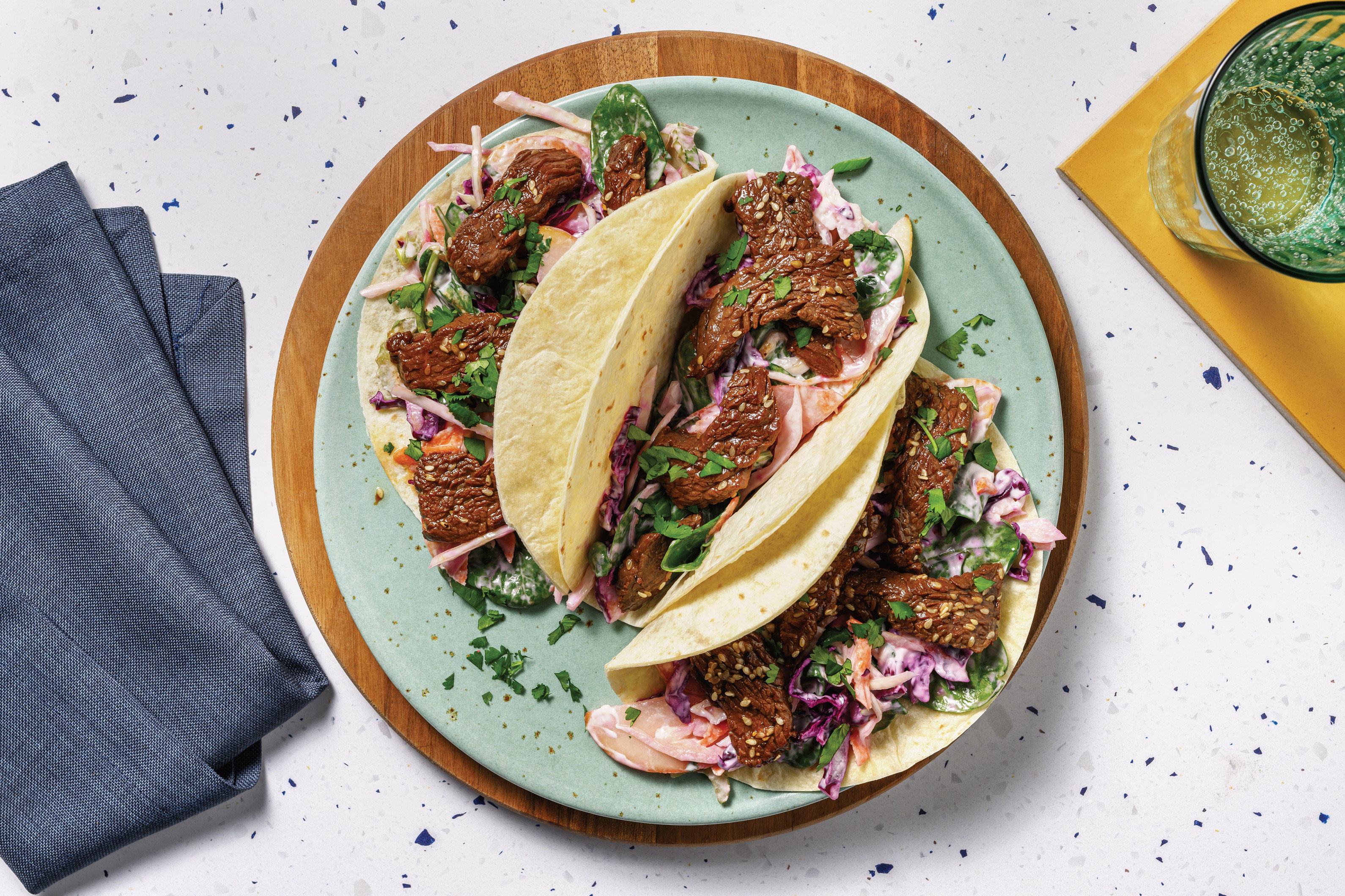 Korean-Style Double Sesame Beef Tacos Recipe | HelloFresh