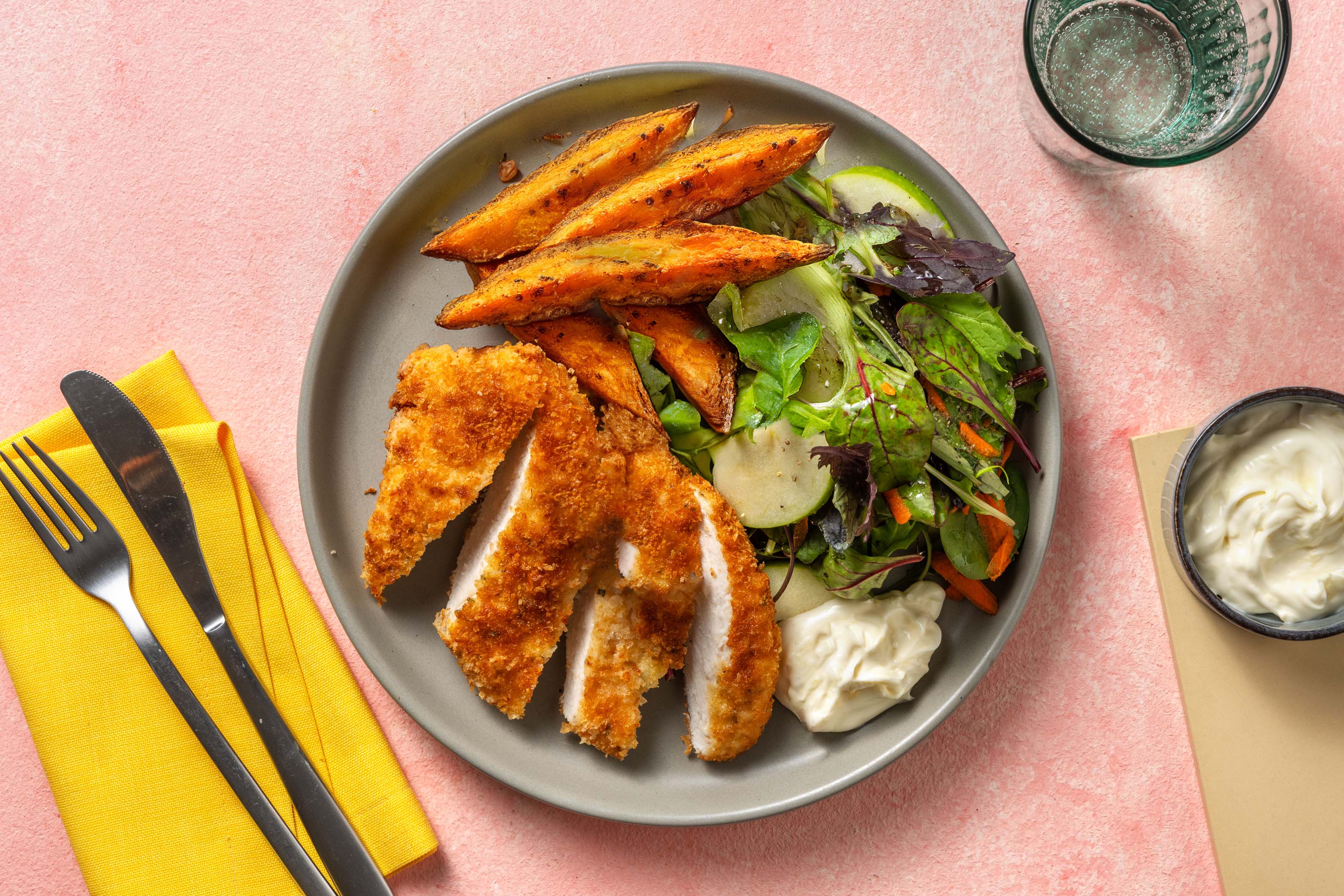 Crumbed Chicken & Kumara Wedges Recipe | HelloFresh