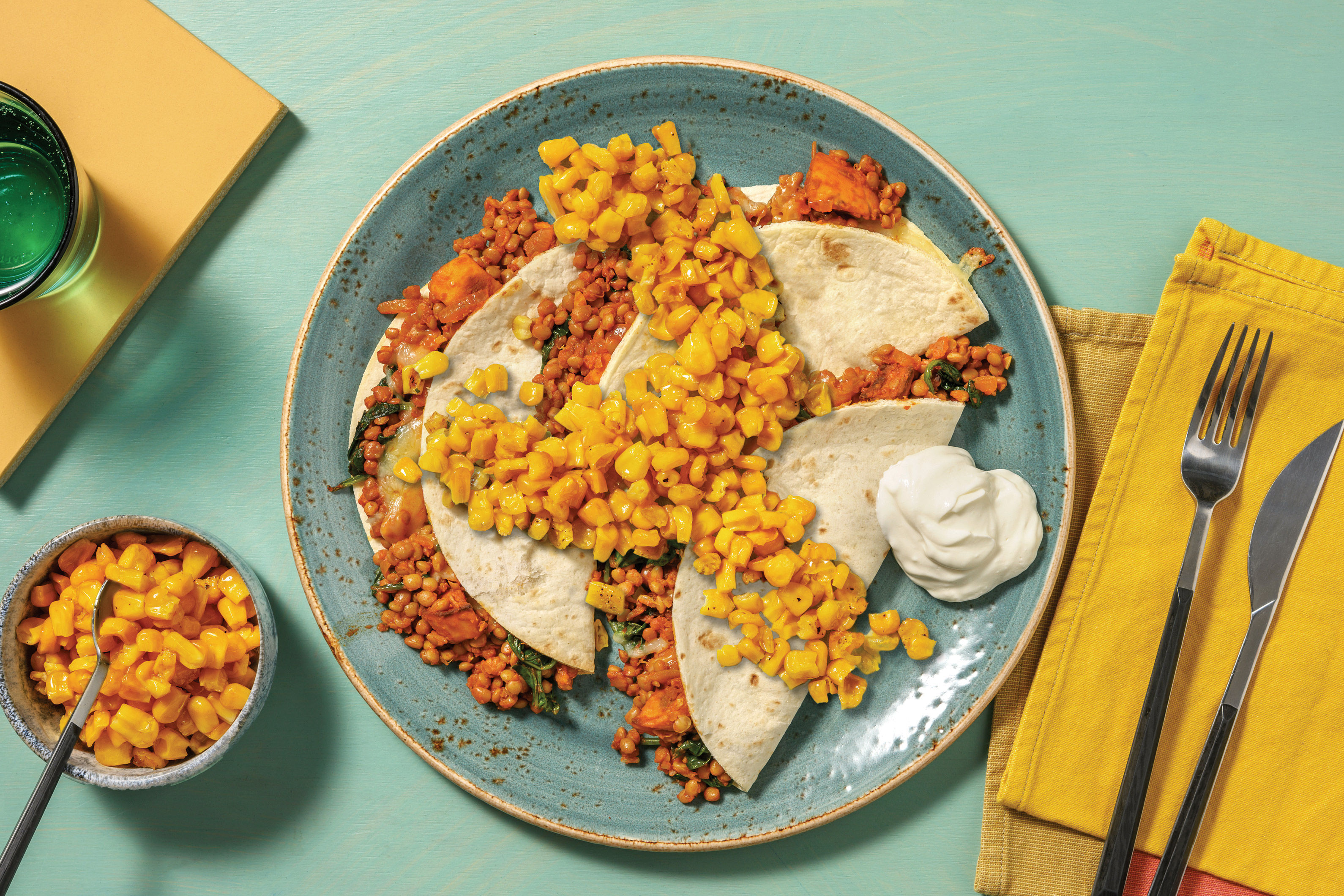 Mumbai-Spiced Beef, Lentil & Kumara Dosa-Dillas Recipe | HelloFresh