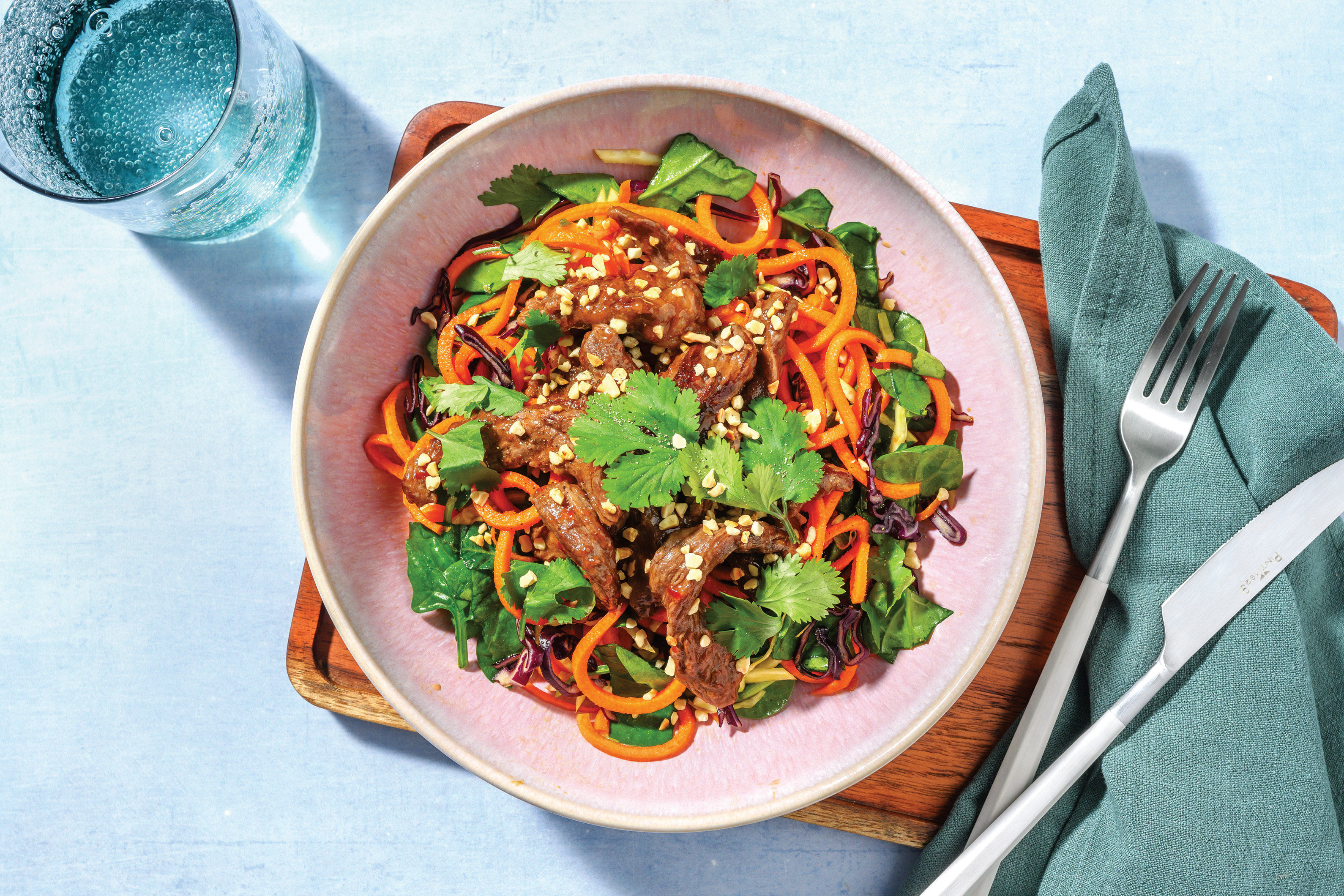 Quick Sweet-Soy Beef & Ponzu Carrot Noodles Recipe | HelloFresh