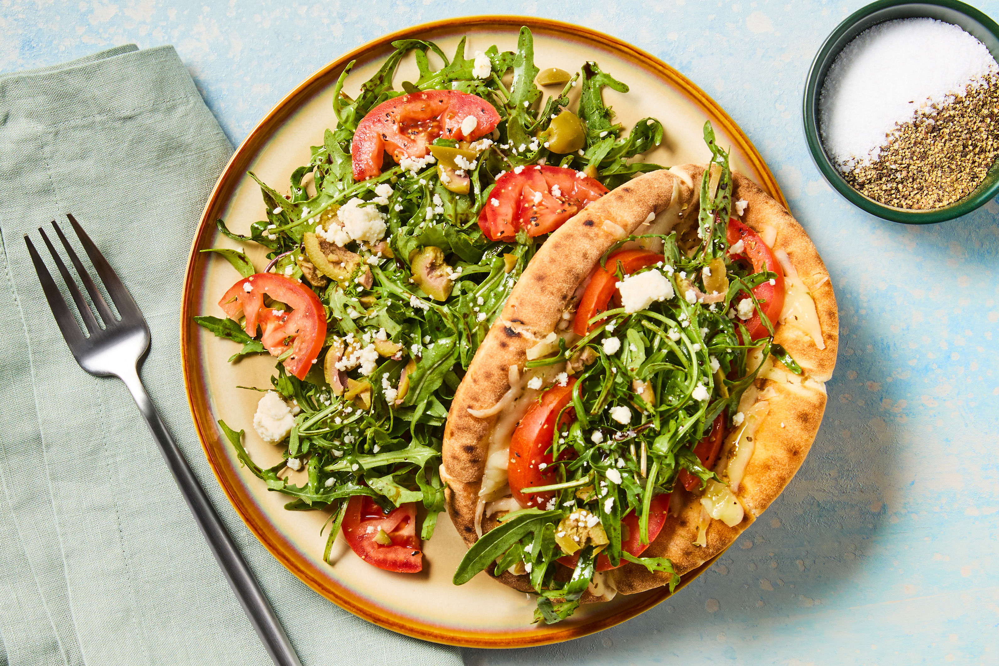 Greek Arugula & Feta Salad Pita Wraps Recipe | HelloFresh