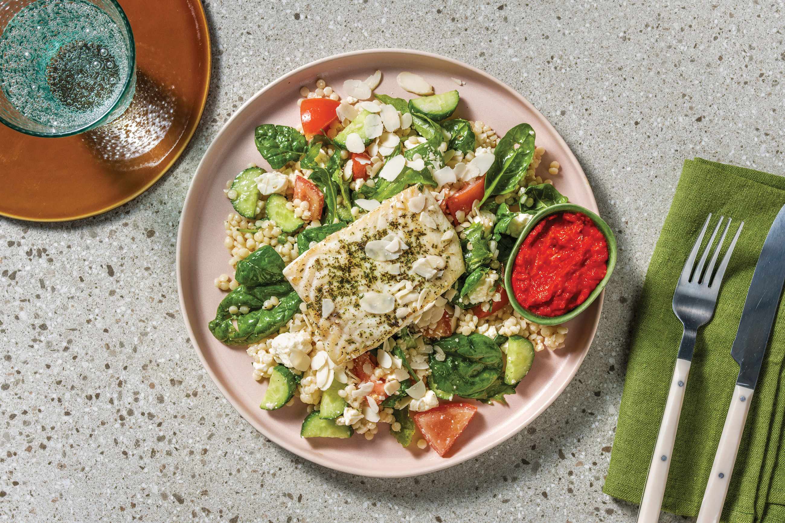 Garlic-Herb White Fish & Capsicum Relish Recipe | HelloFresh