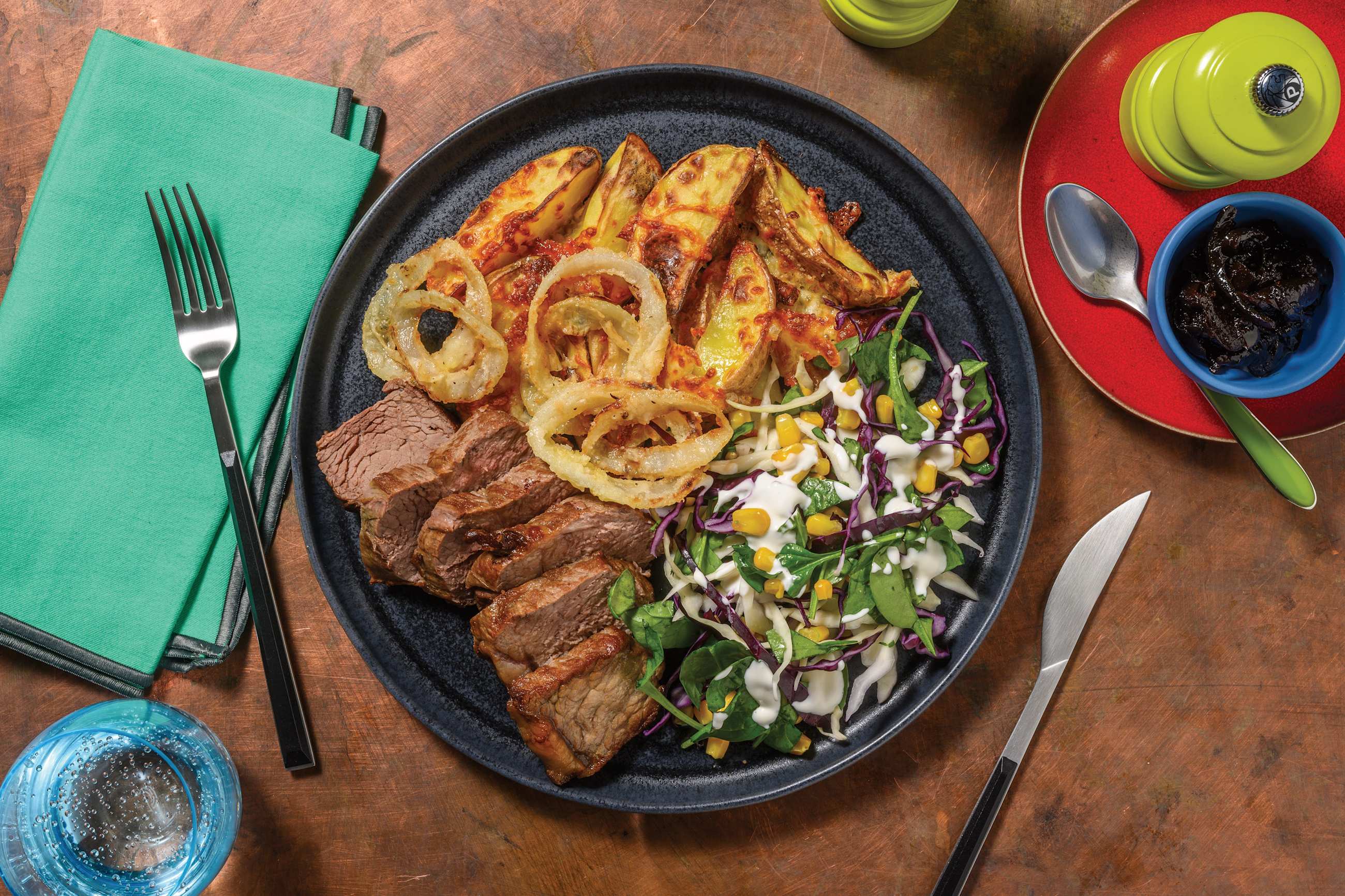 Sticky Beef Brisket & Onion Rings Recipe | HelloFresh