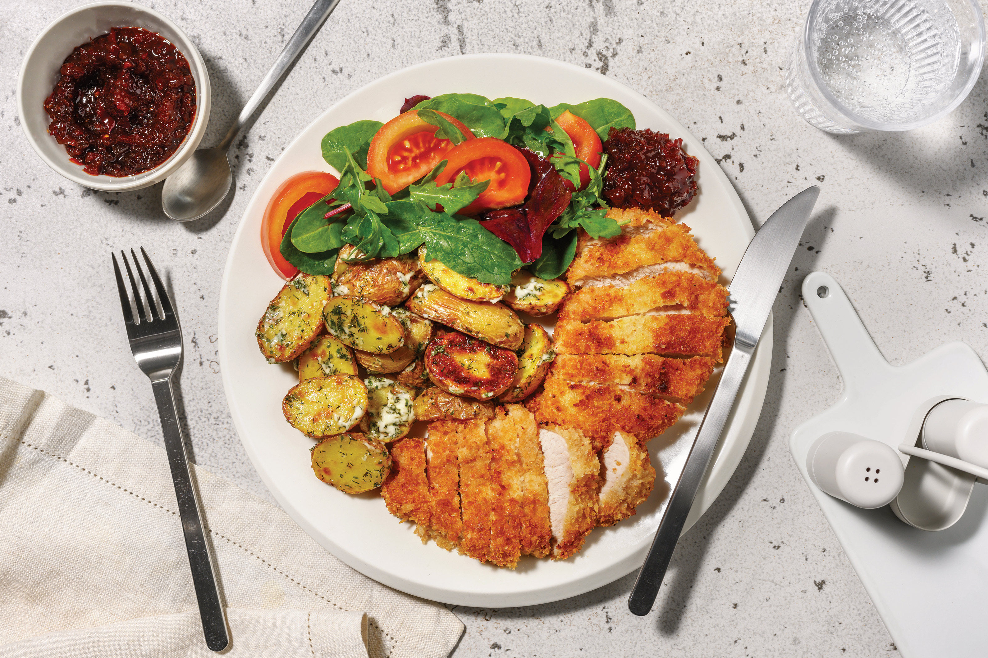 HelloHero: Halloumi Schnitzel & Tomato Salad Recipe | HelloFresh