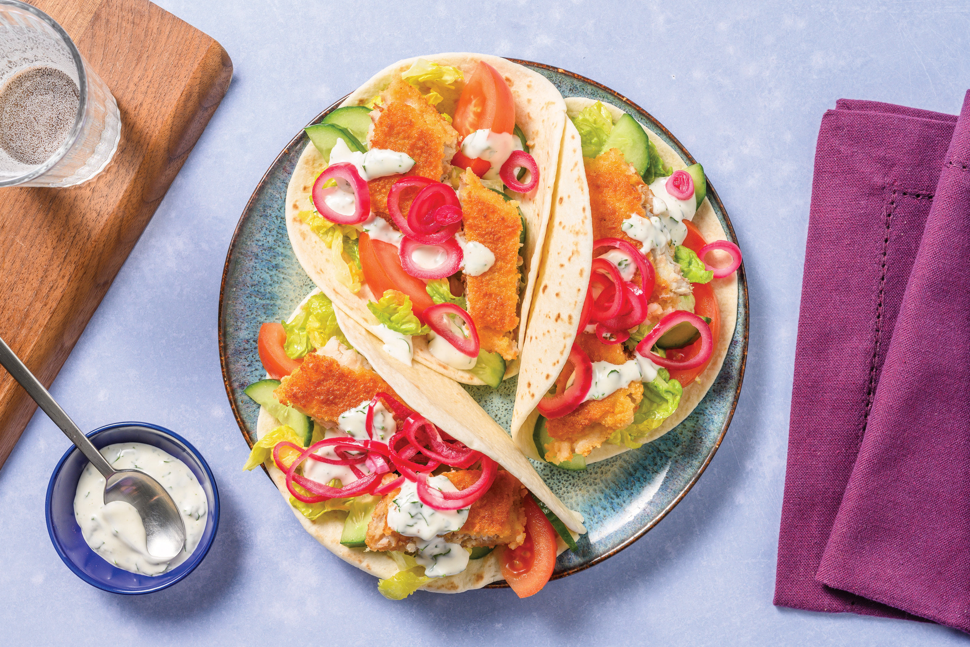 Quick Double Crumbed Basa & Cos Salad Tacos Recipe | HelloFresh