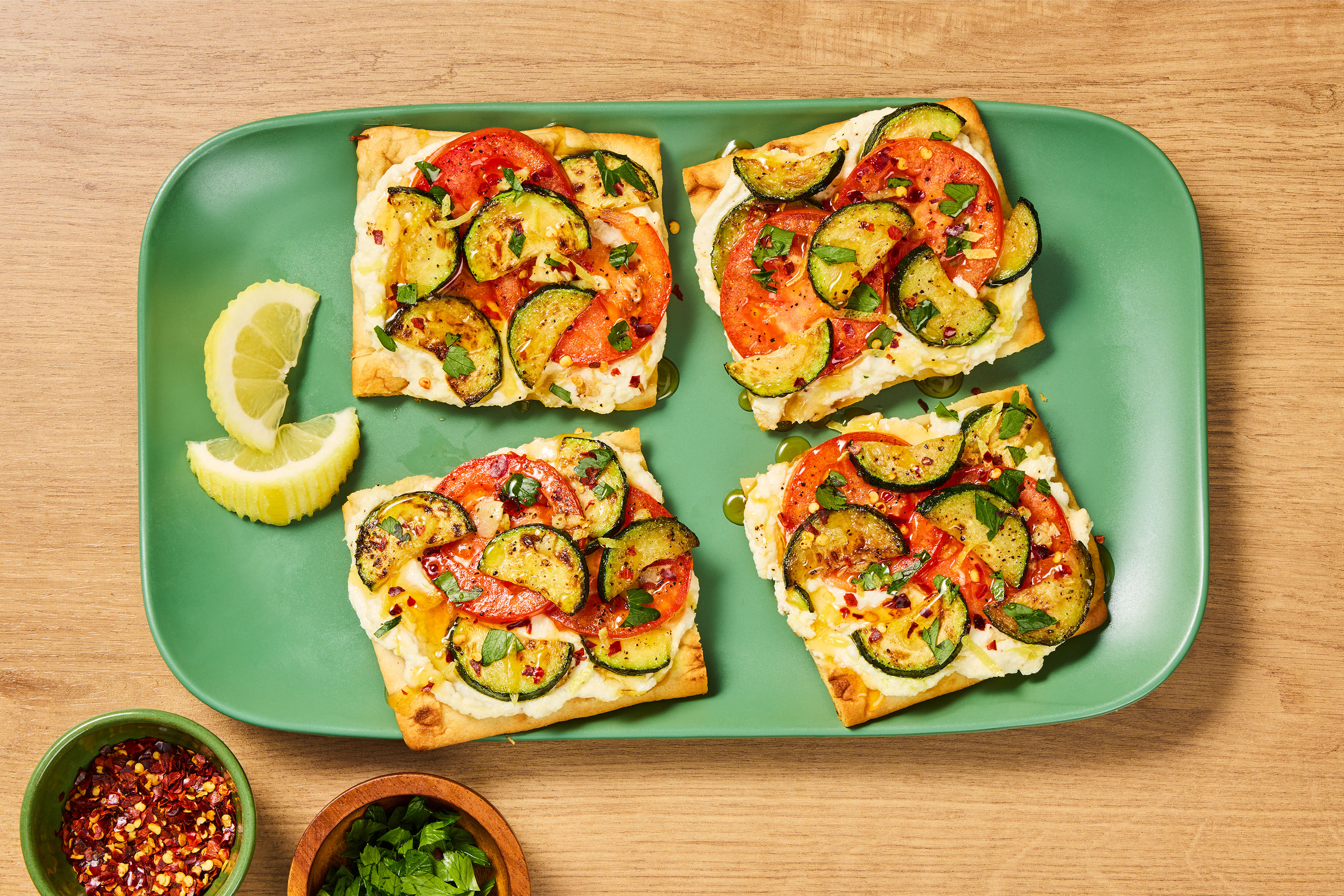 Chicken Sausage, Zucchini & Tomato Flatbreads Recipe | HelloFresh