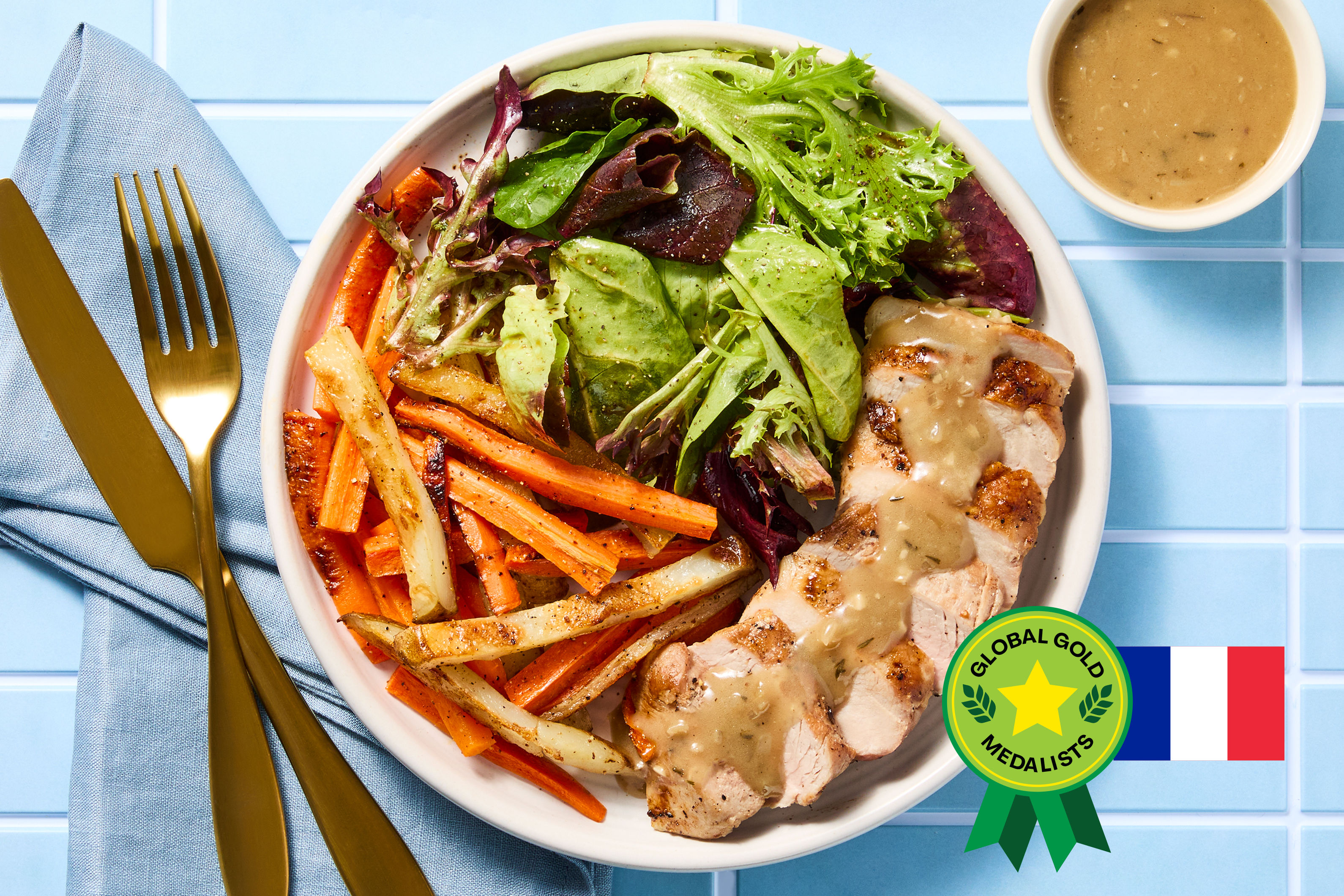 Parisian Chicken with Potato & Carrot Frites Recipe | HelloFresh
