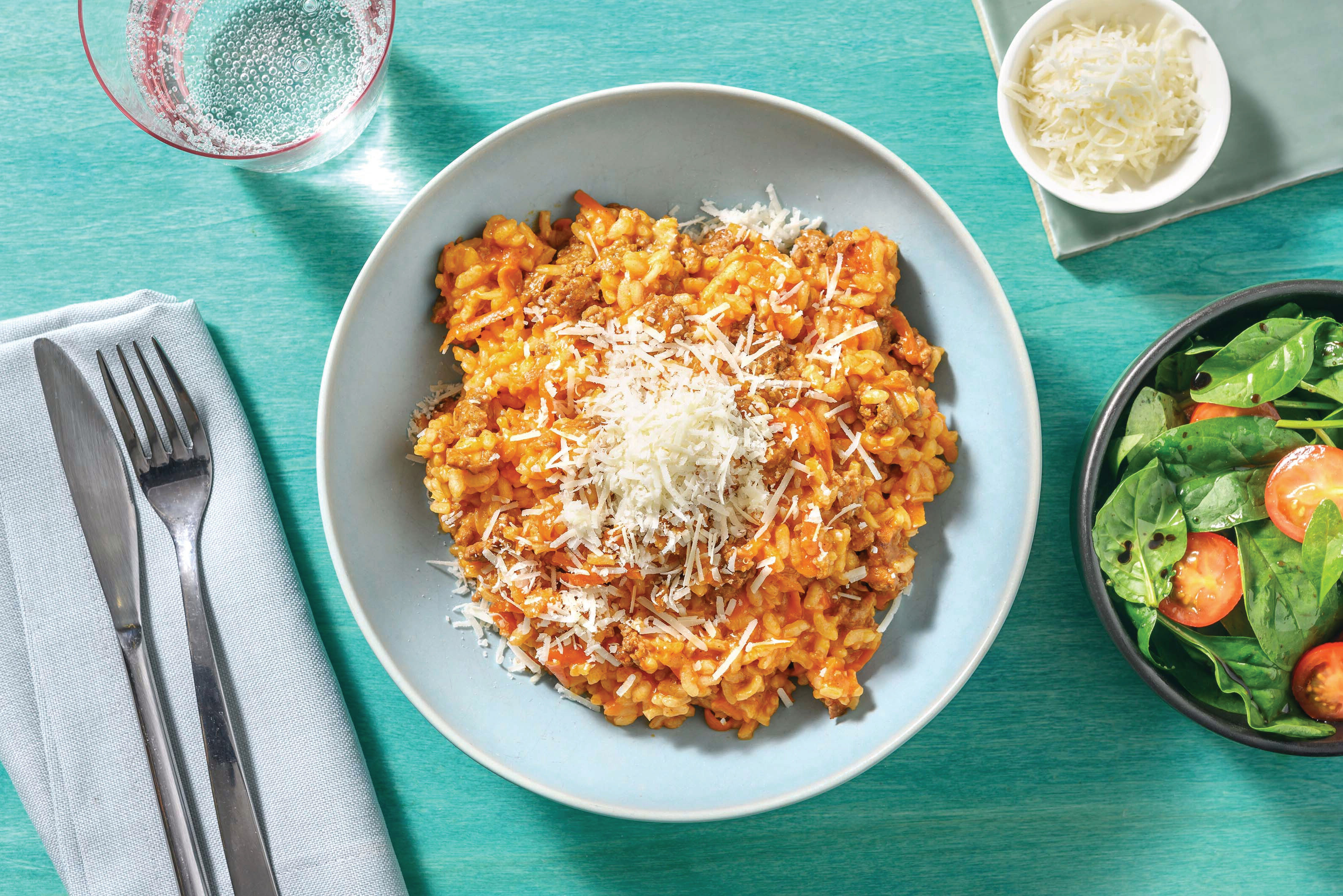 Easy Beef & Bacon Bolognese Risotto Recipe | HelloFresh