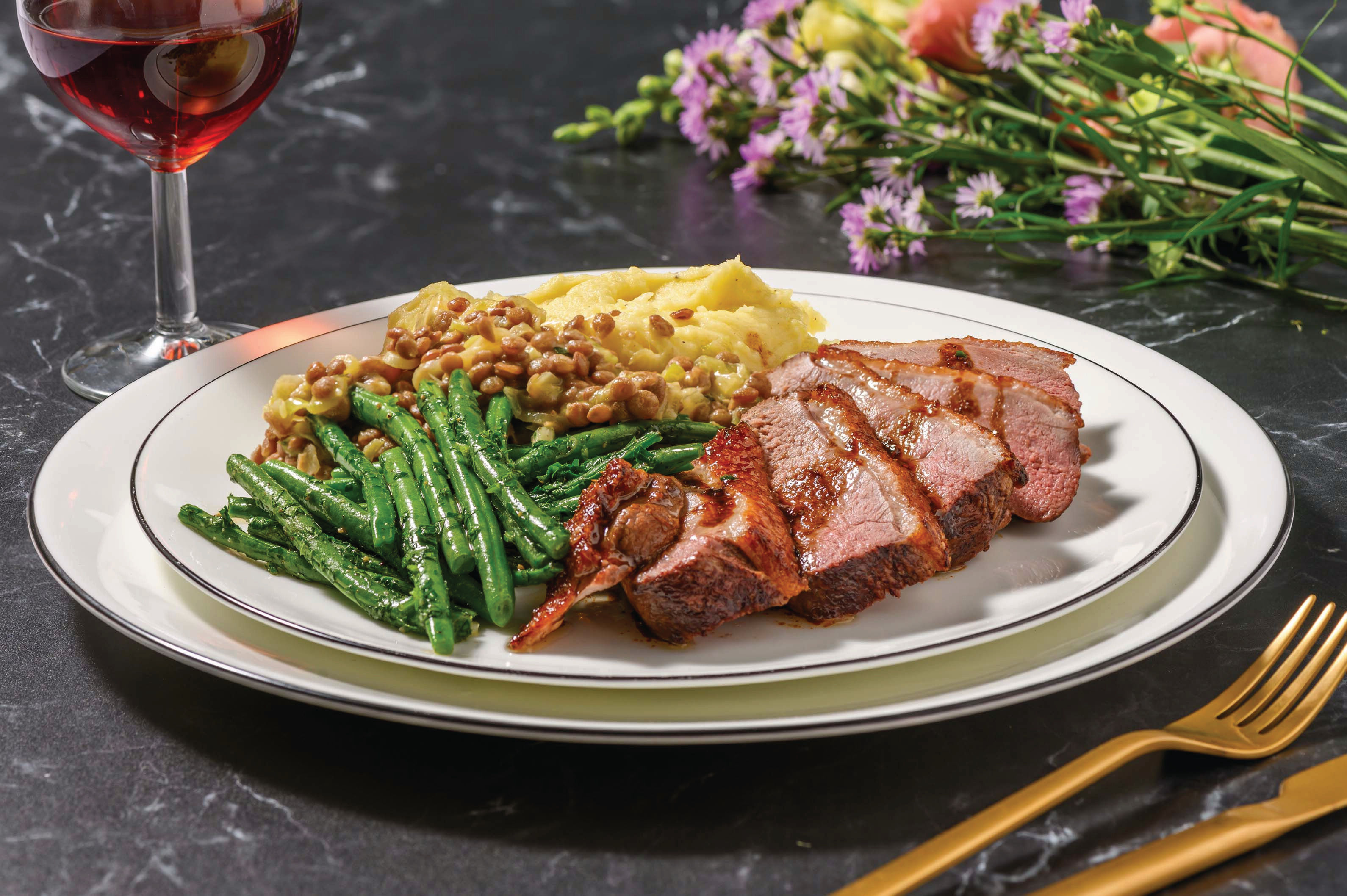 Roast Duck Breast & Dijon Lentil Ragout Recipe | HelloFresh
