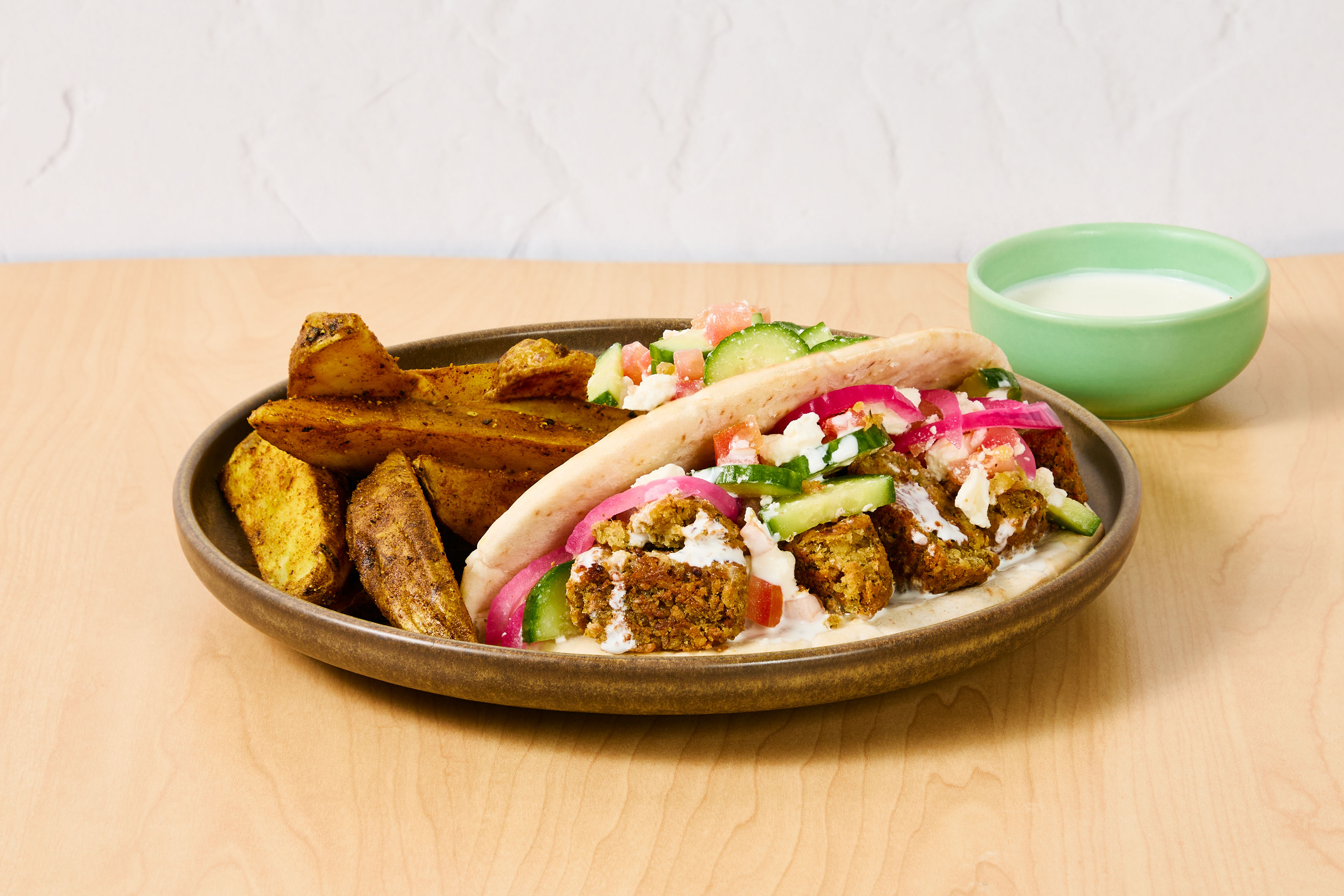 Falafel & Feta Salad Pita Wraps Recipe | HelloFresh