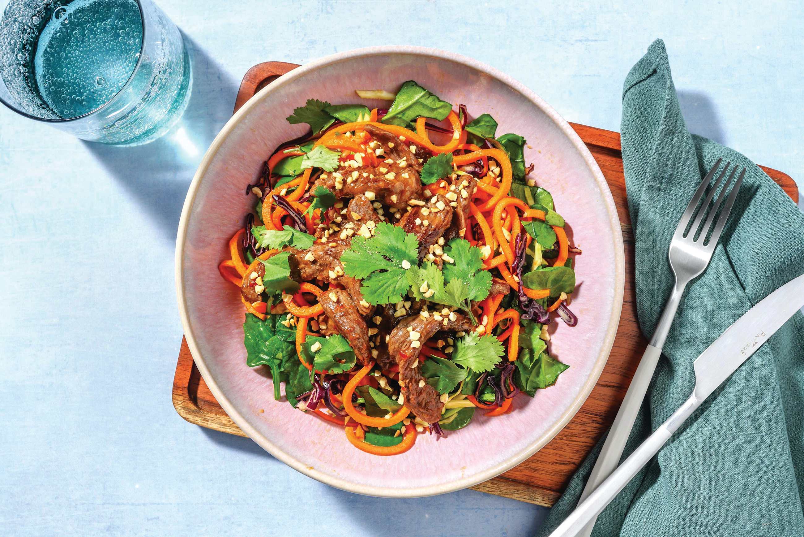 Double Sweet-Soy Beef & Ponzu Carrot Noodles Recipe | HelloFresh