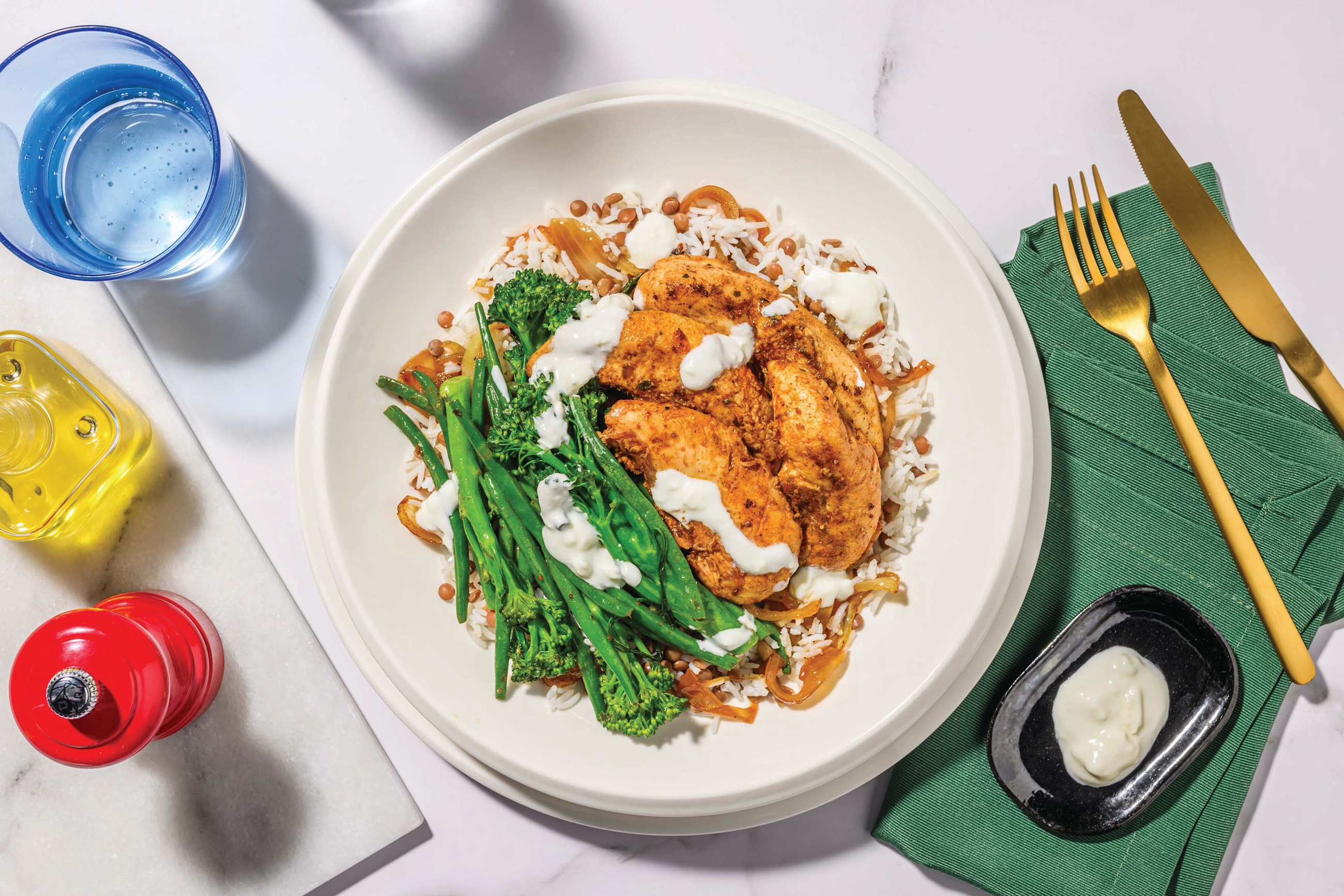 Golden Chicken & Mujadara Rice Bowl Recipe | HelloFresh