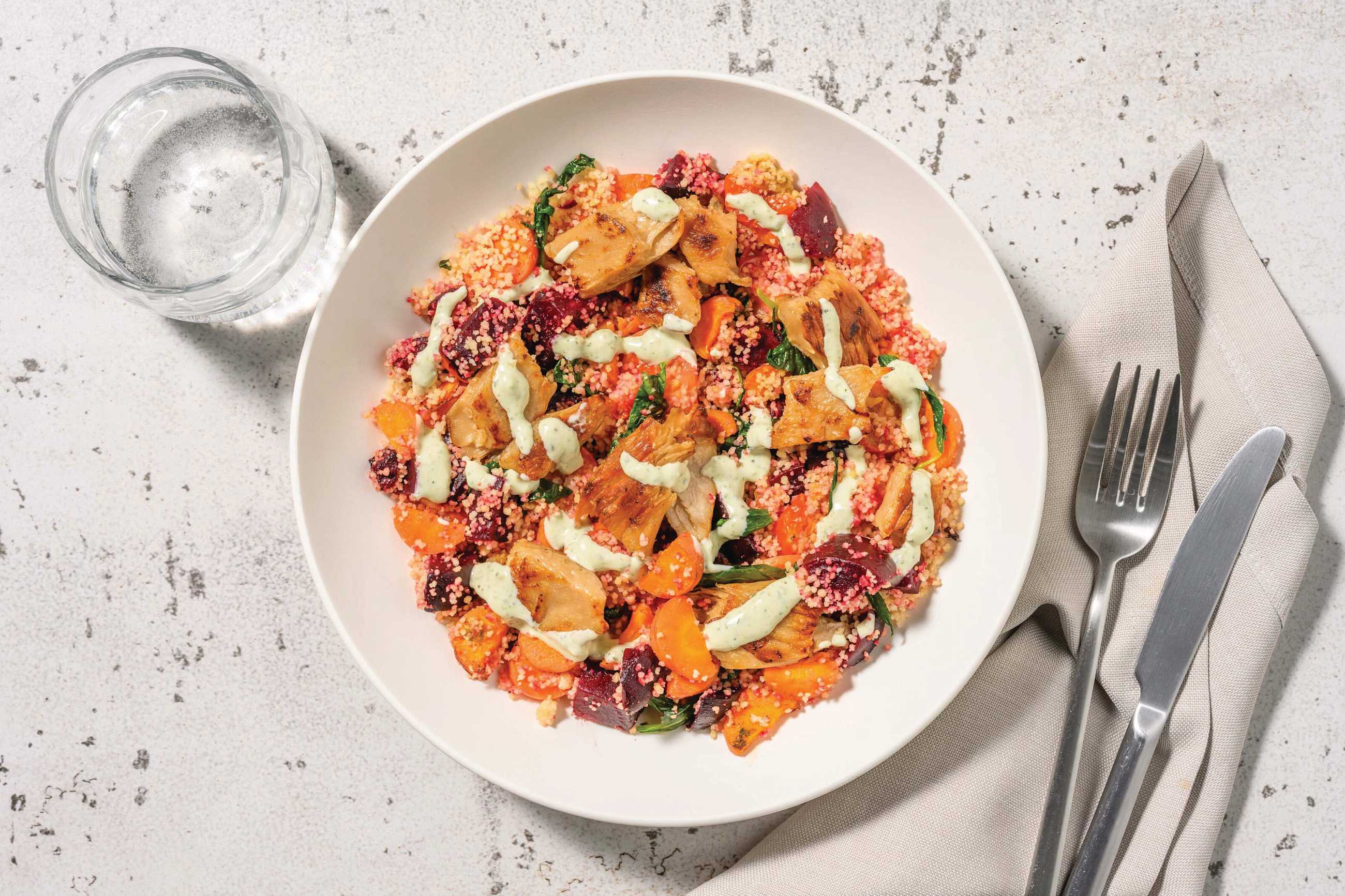 Plant-Based Chick’n & Herby Veggie Couscous Recipe | HelloFresh