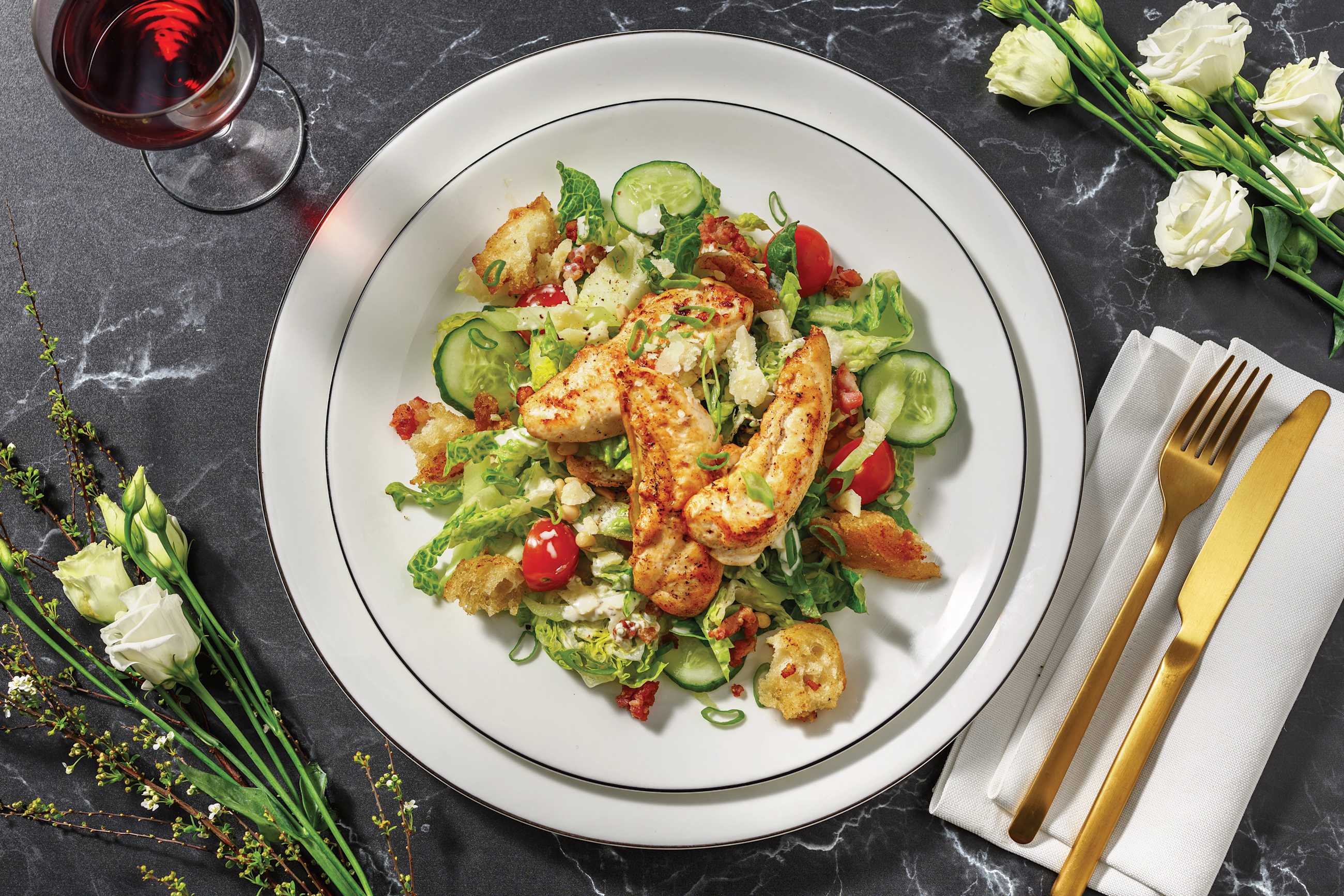 Loaded Chicken & Bacon Caesar Salad Recipe | HelloFresh