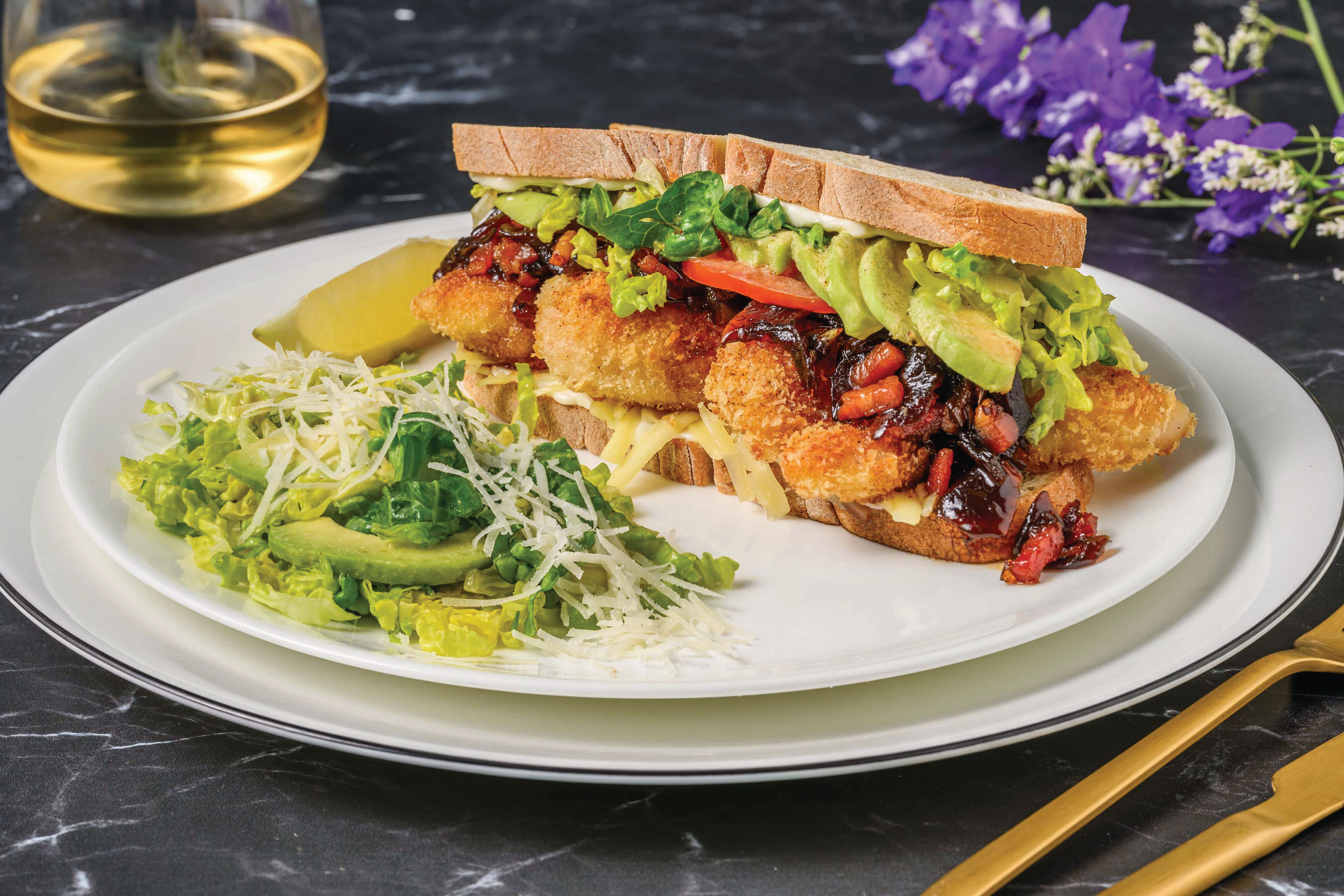 Crumbed Chicken & Bacon Jam Sambo Recipe | HelloFresh