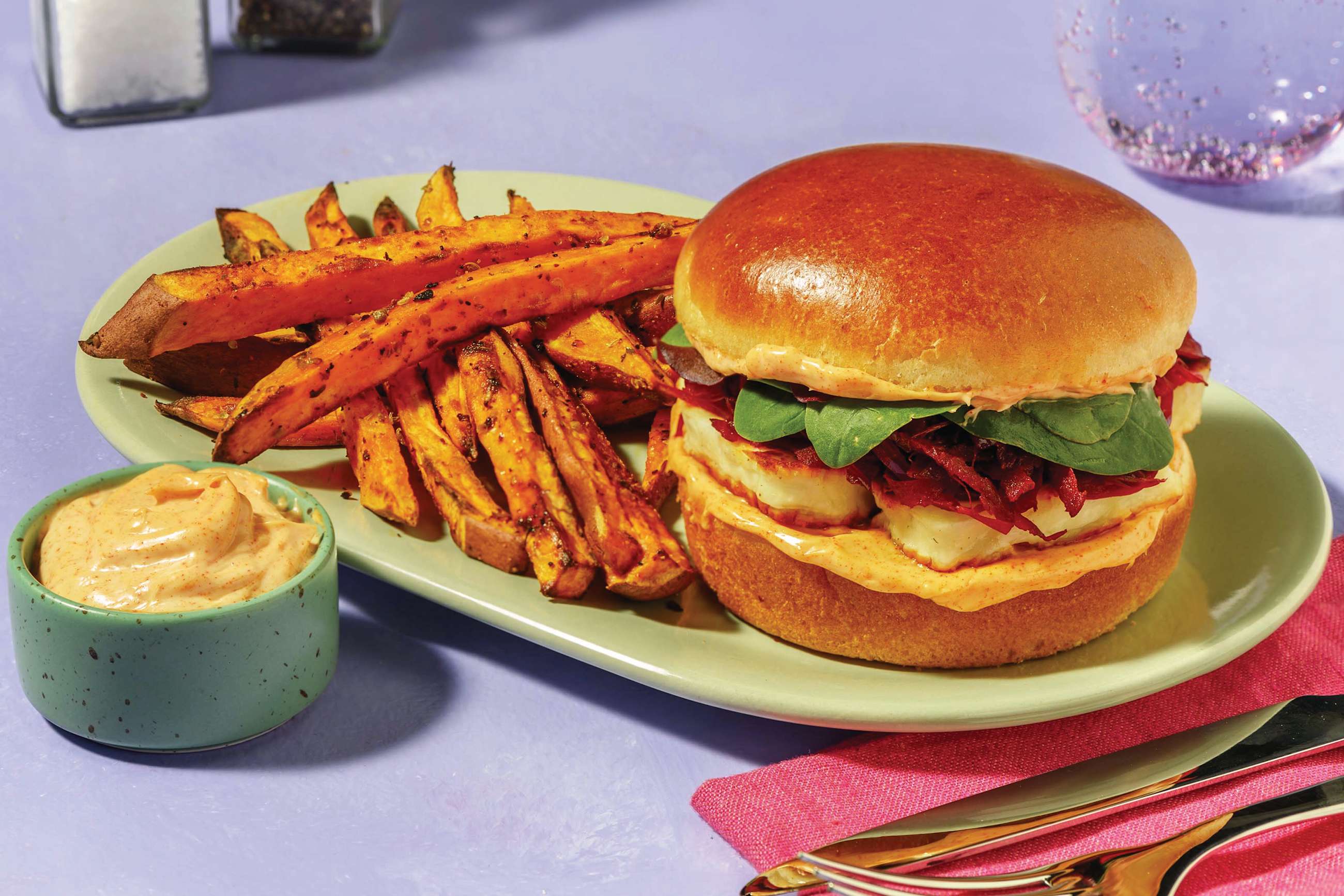 Haloumi & Beetroot Relish Burger Recipe | HelloFresh