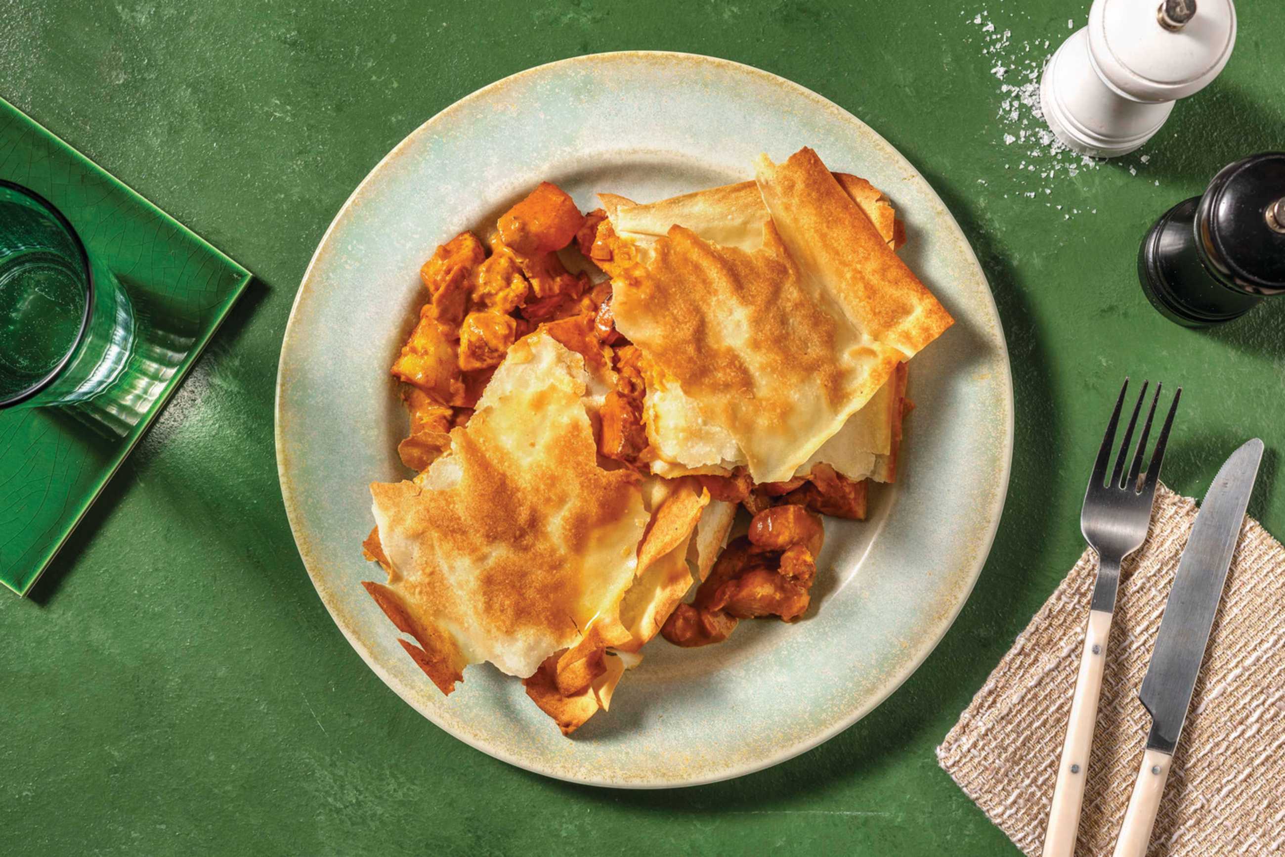 Creamy Butter Chicken Filo Pie Recipe | HelloFresh