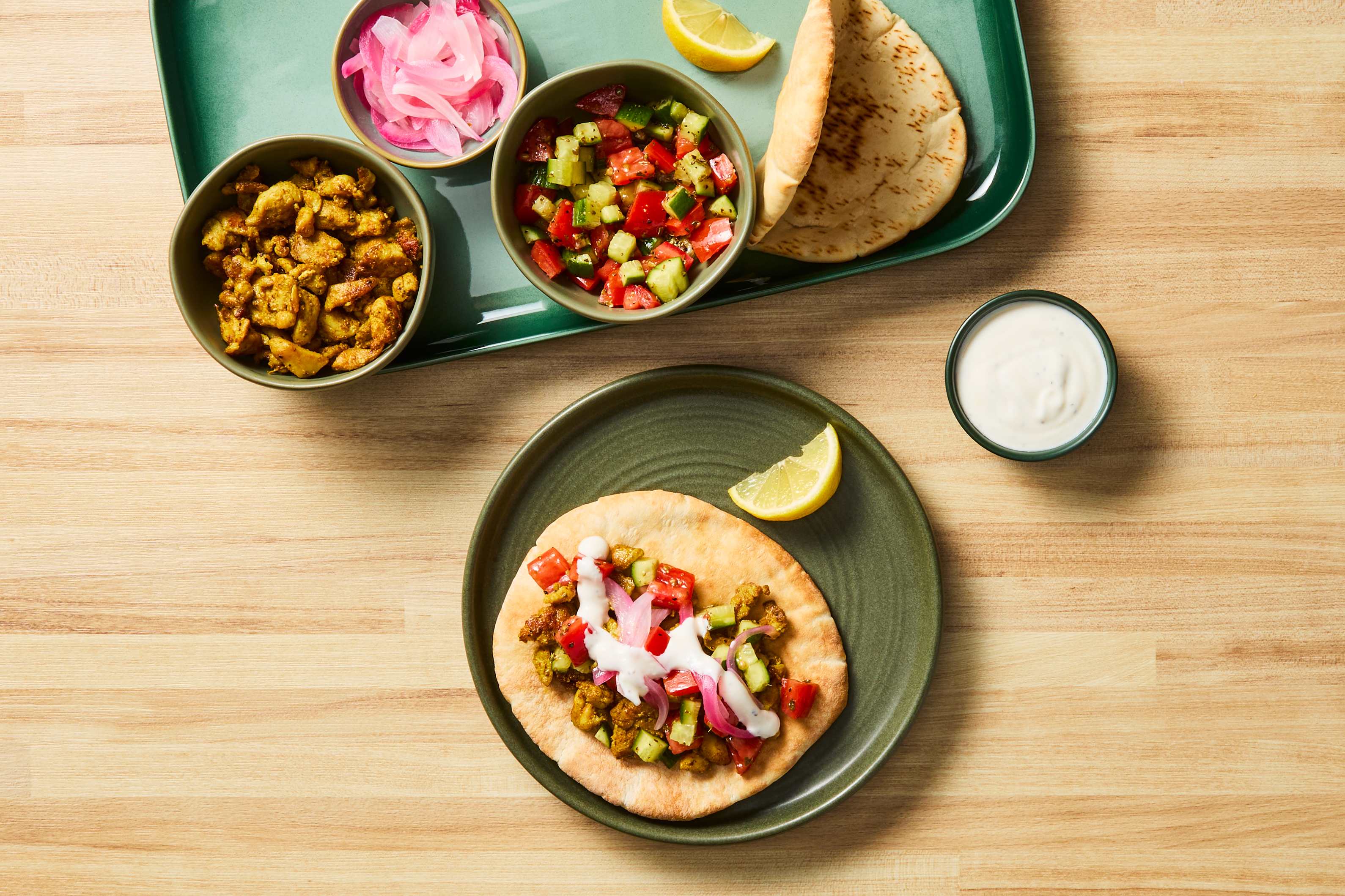 Chicken Shawarma & Falafel Pita Bar Recipe | HelloFresh