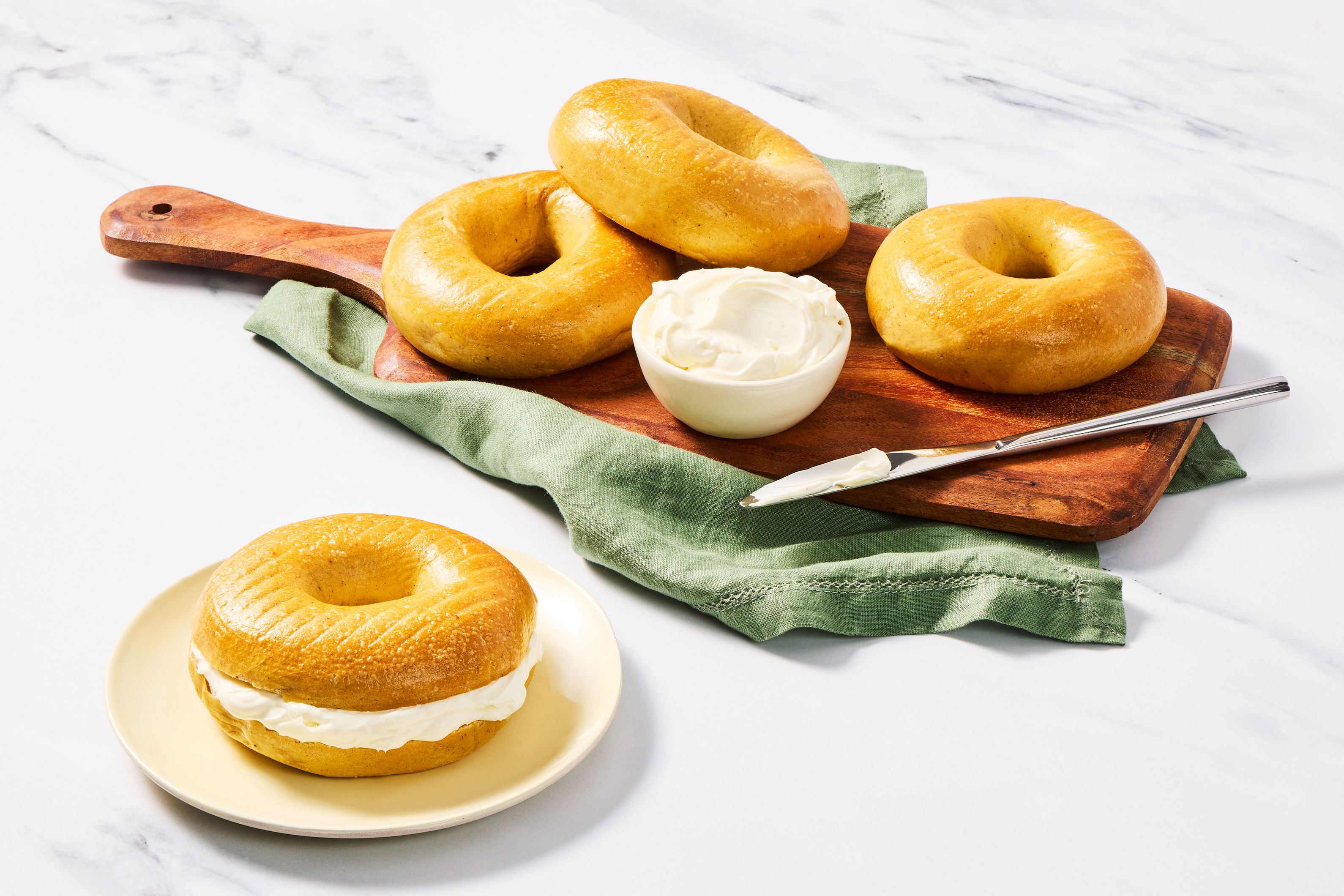 Pumpkin Bagels & Cream Cheese Recipe | HelloFresh