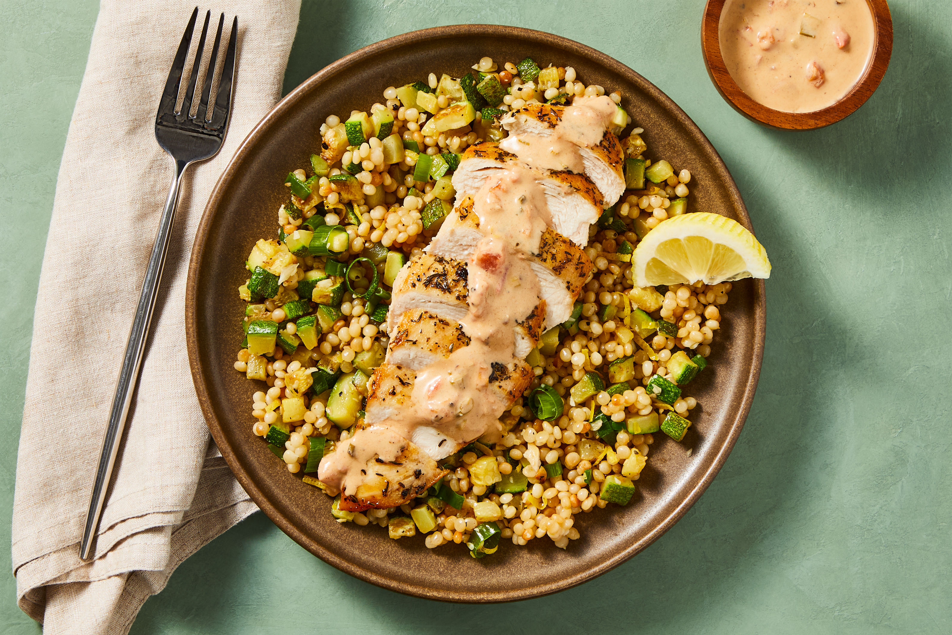 Salmon Thyme with Zucchini Couscous Recipe | HelloFresh